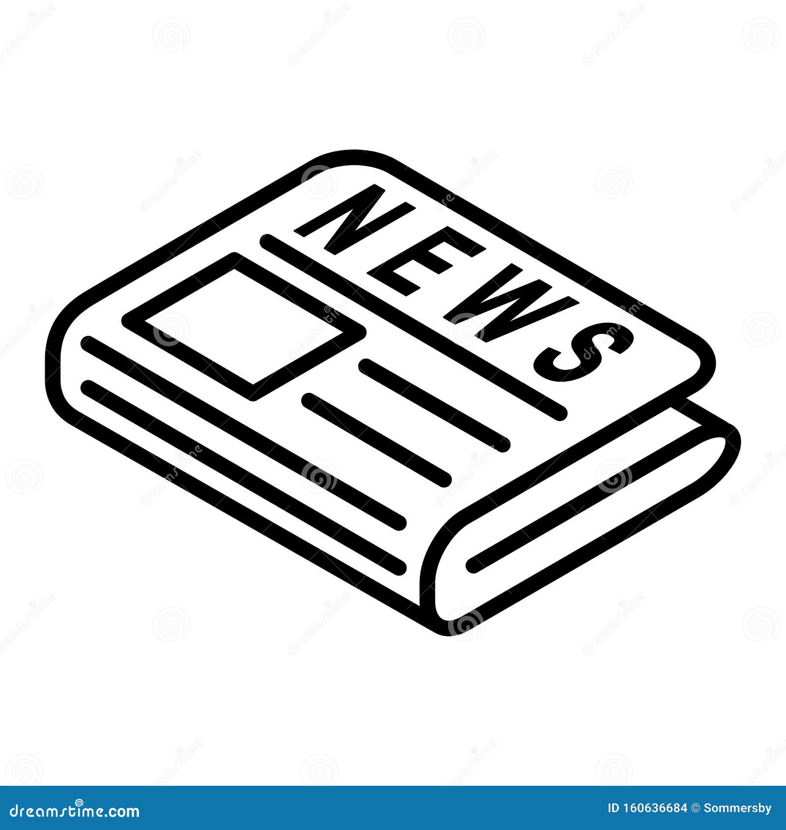 Flat Black Newspaper Vector Icon Stock Illustration - Illustration of ...