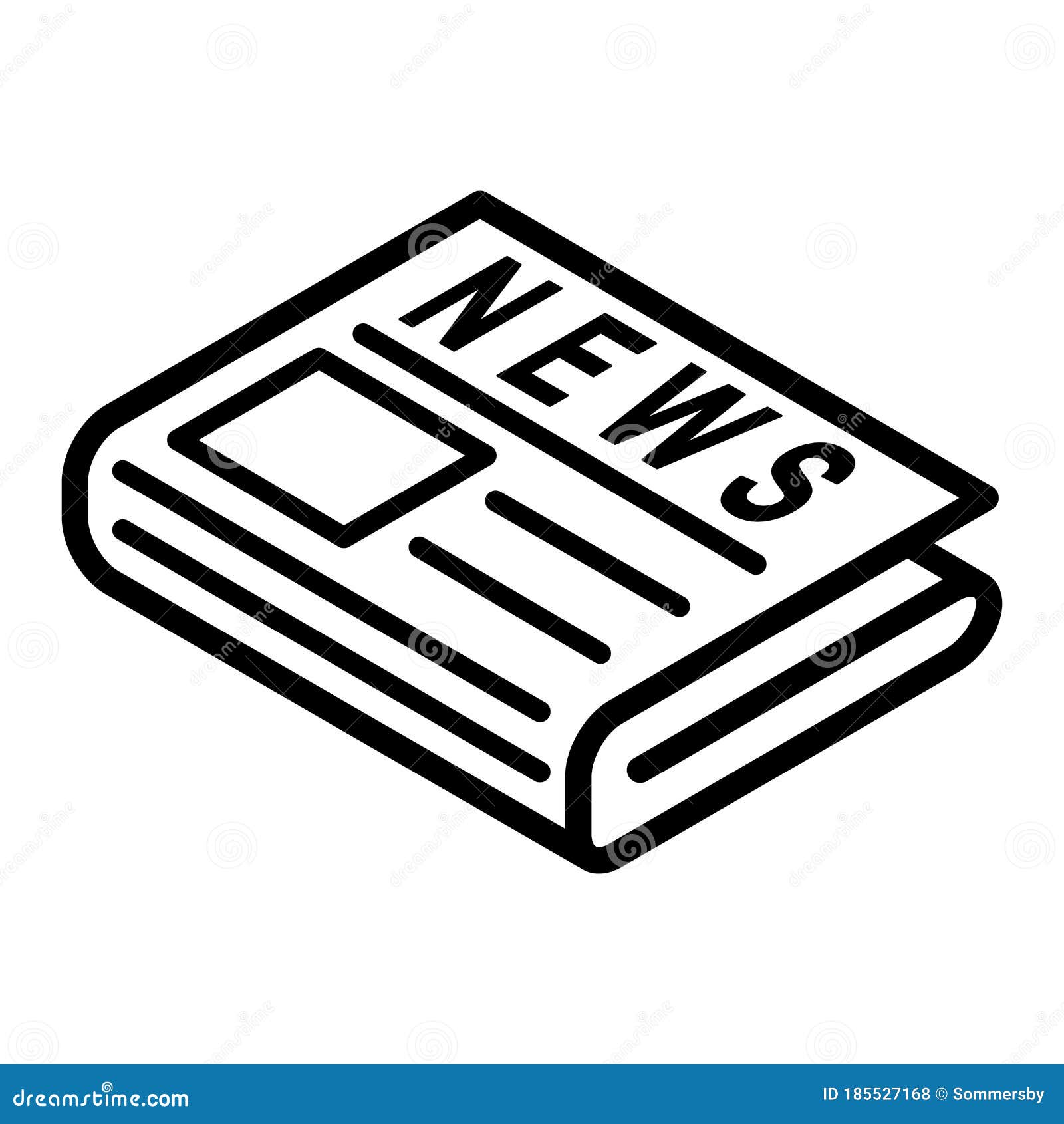 Flat Black Newspaper Vector Line Icon. News Symbol, Logo Illustration ... Flat Black Newspaper Vector Line Icon. News Symbol, Logo Illustration ...