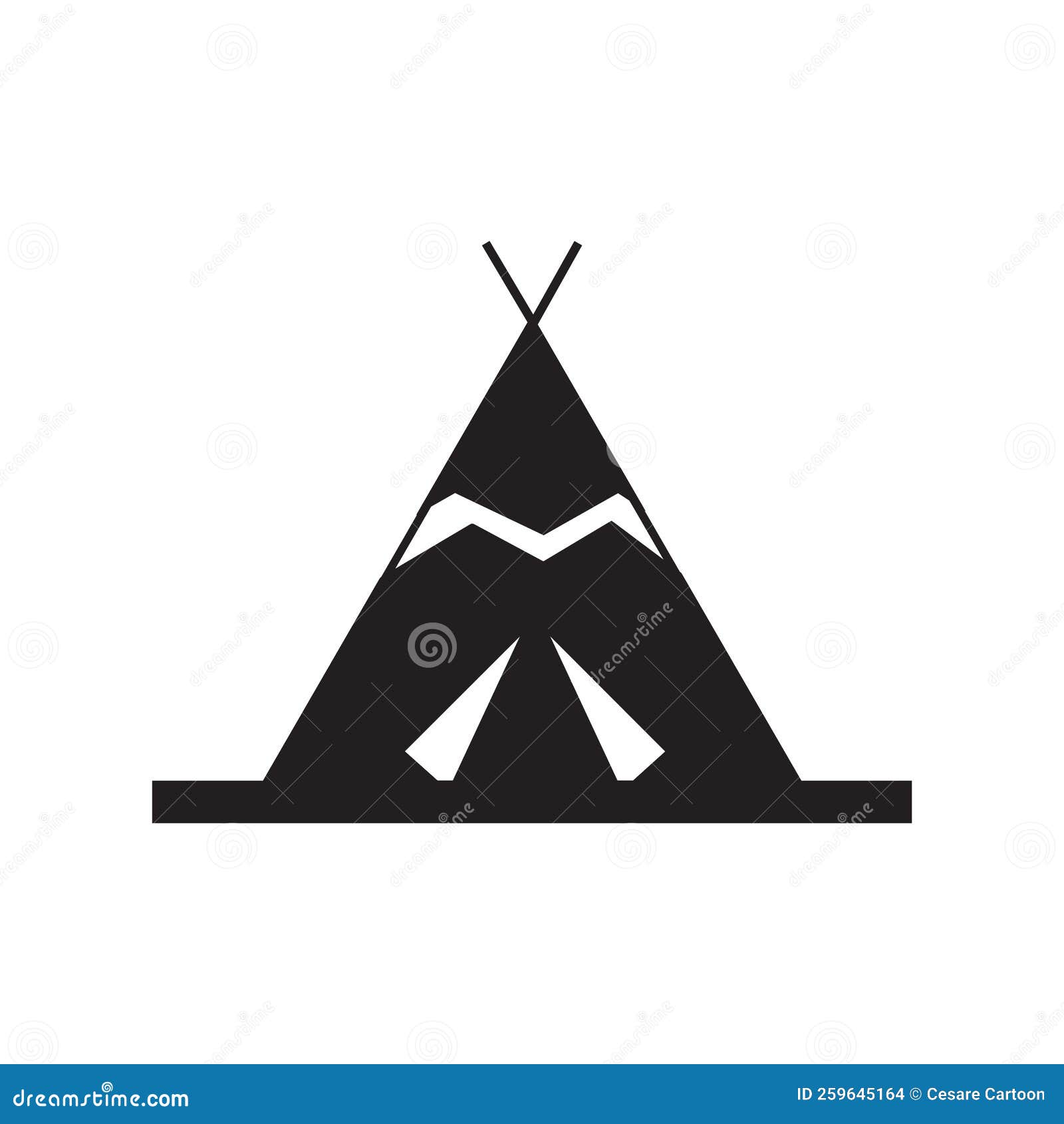 Flat black teepee stock vector. Illustration of black - 259645164