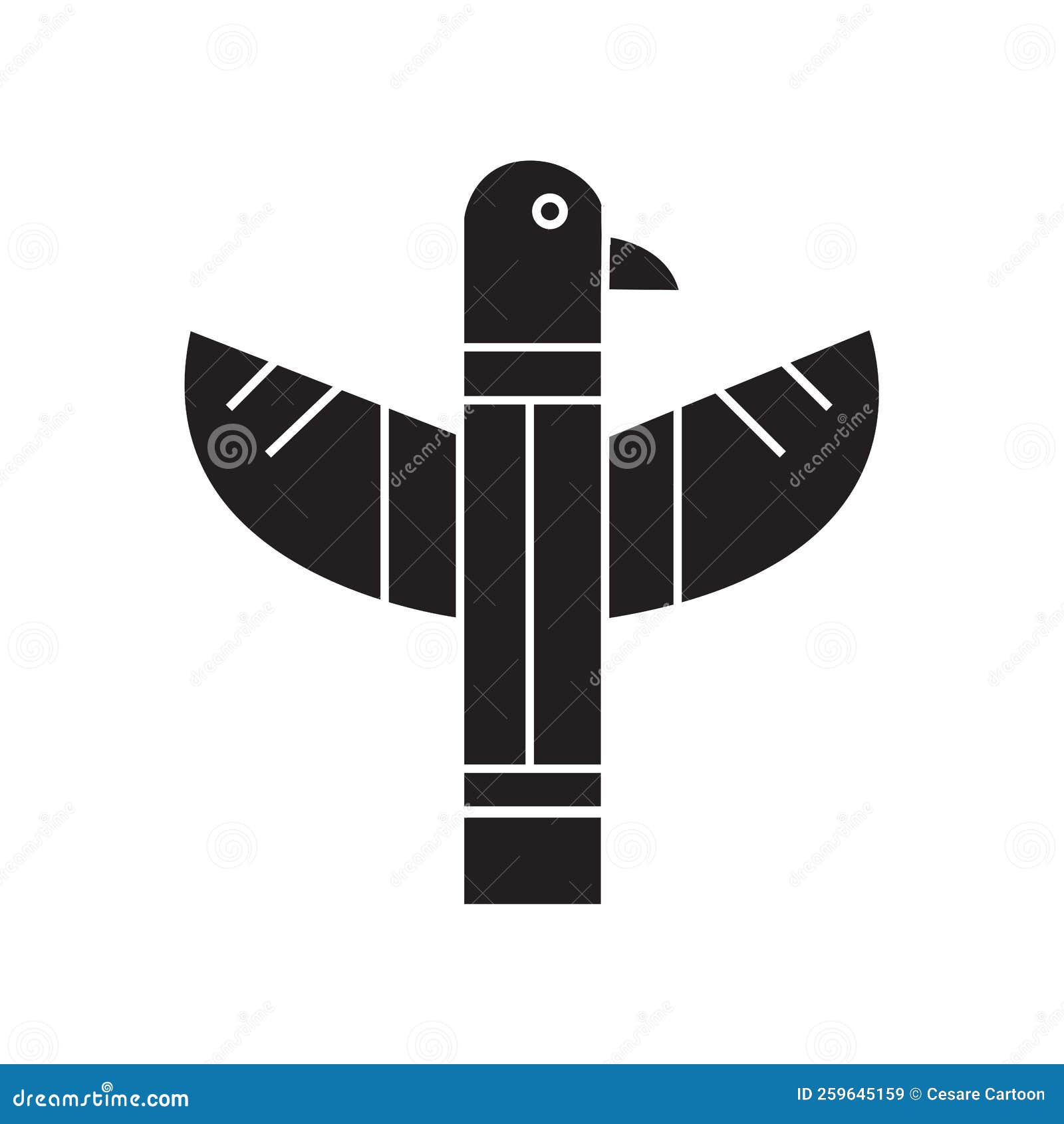 Flat black totem stock vector. Illustration of simple - 259645159