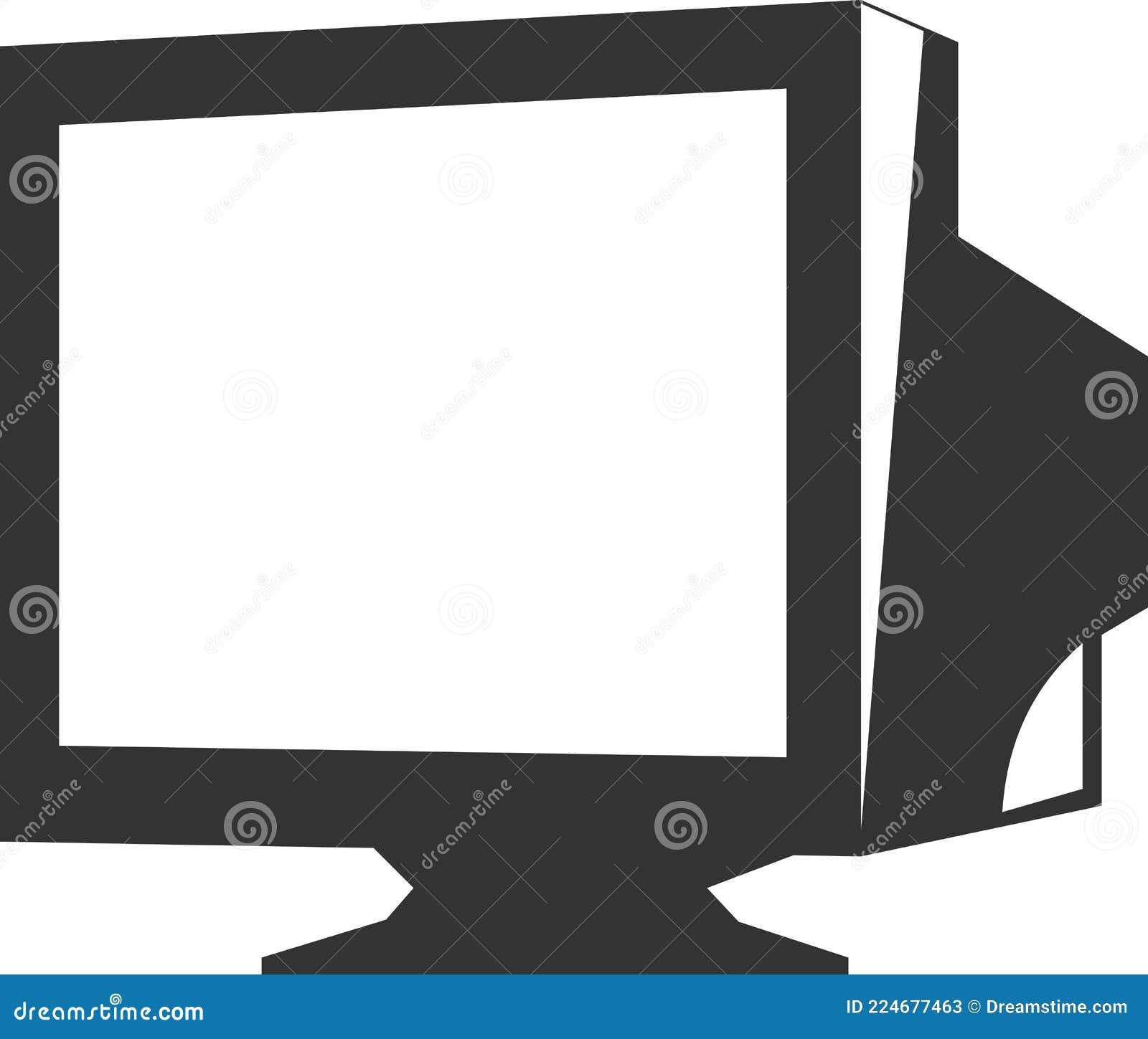 A Flat Black Vector Icon of a Computer Monitor. Stock Vector ...