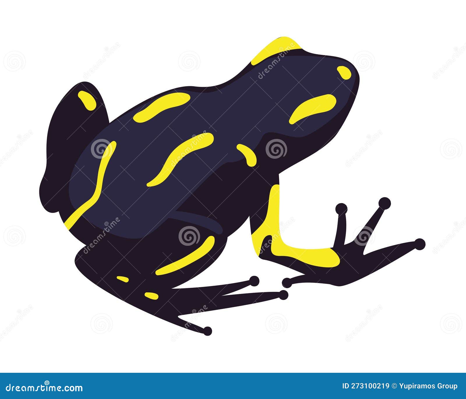 Flat black and yellow toad stock vector. Illustration of nature - 273100219