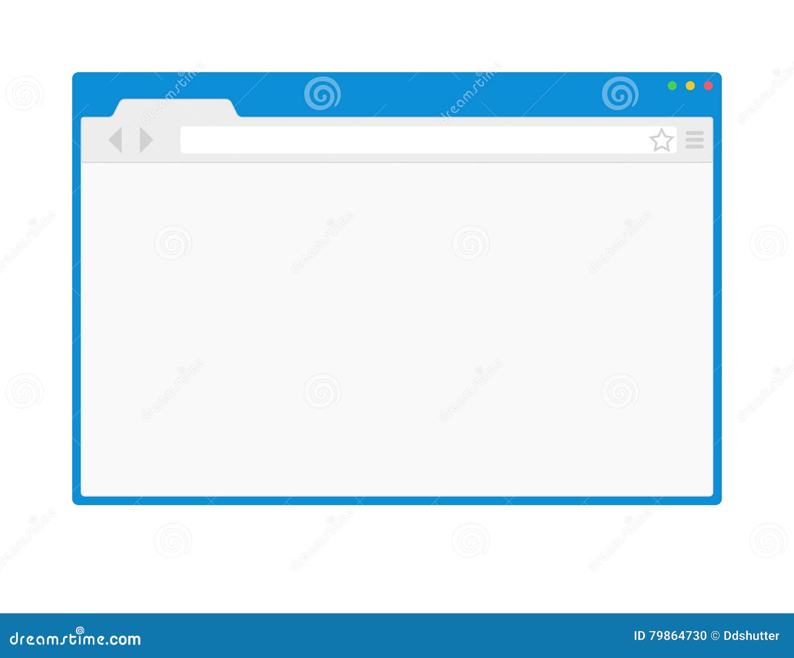 Flat blank browser window. stock vector. Illustration of shape - 79864730