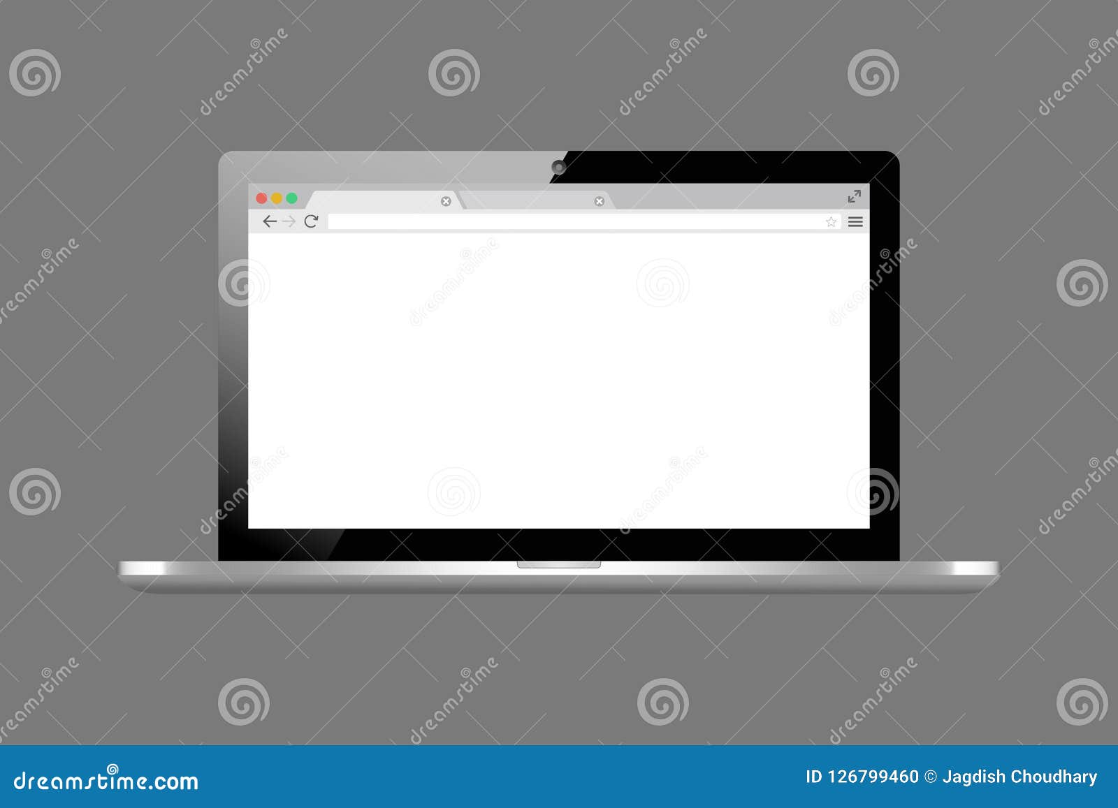 Flat Blank Browser Windows on Laptop. Vector Illustration of Responsive ... Flat Blank Browser Windows on Laptop. Vector Illustration of Responsive ...