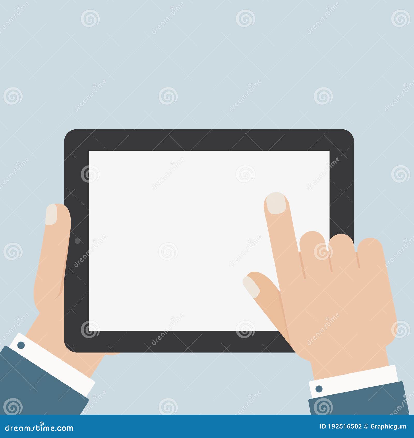 Flat blank tablet touch stock vector. Illustration of white - 192516502