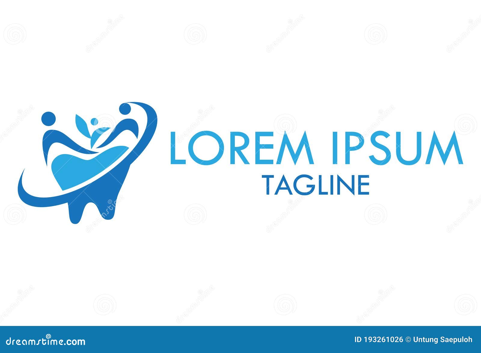 Blue Abstract Human Teamwork Tooth Dental Logo Concept Design Stock ...