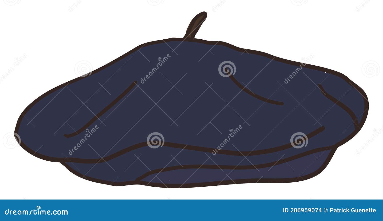 Flat Blue Beret, Illustration, Vector Stock Vector - Illustration of ...