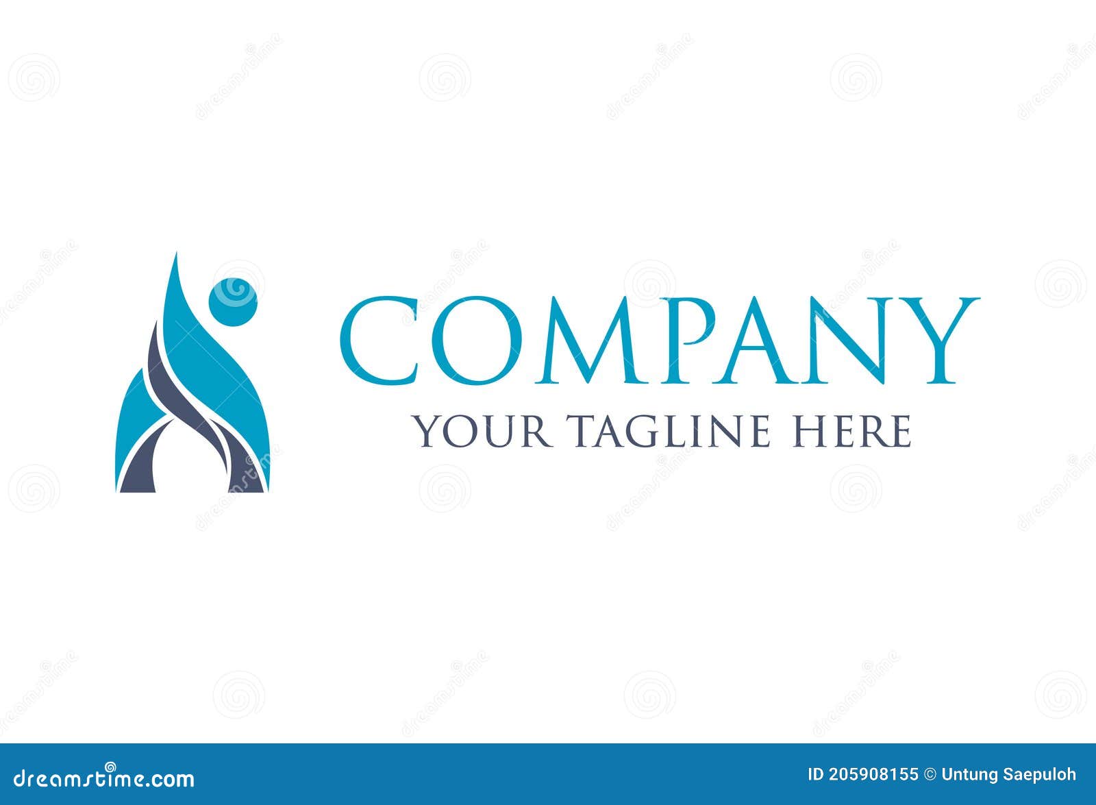Blue Color Abstract Simple People Logo Design Stock Vector ...