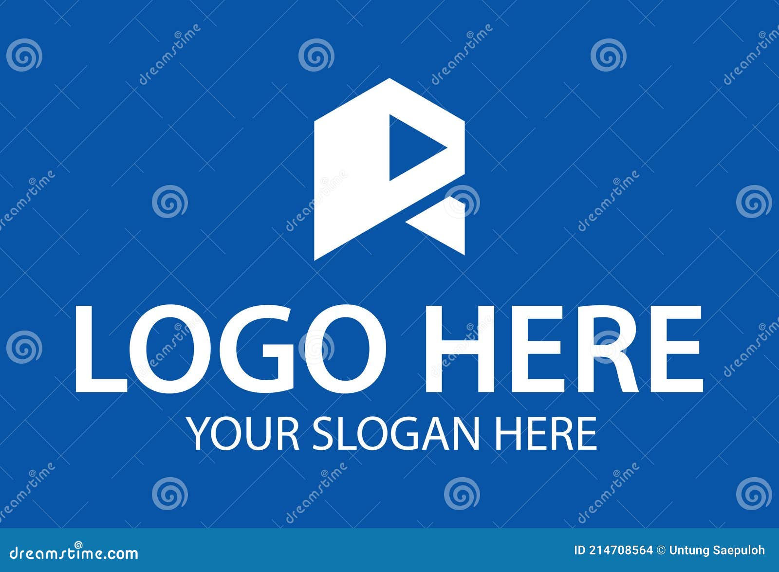 Blue Color Abstract Simple Shape Initial Letter R Logo Design Stock ...