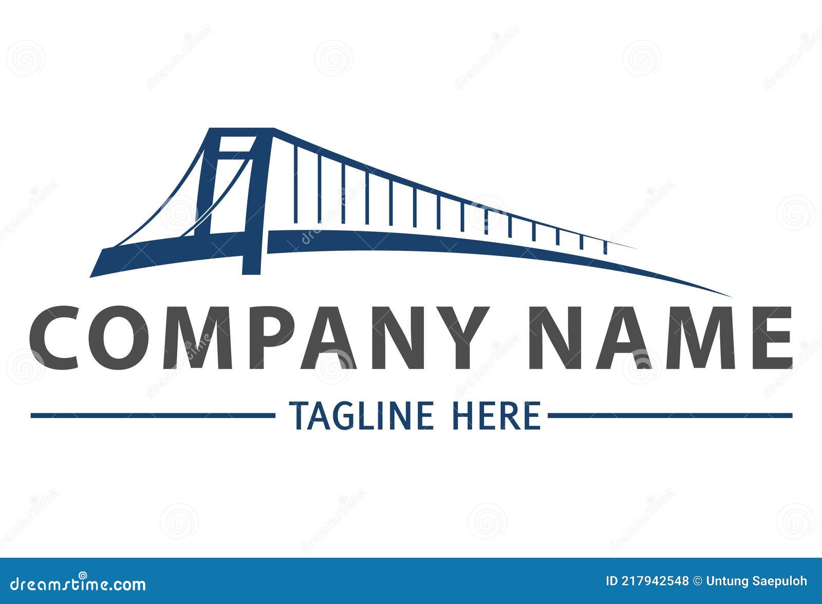 Blue Color Initial Simple Shape Bridge Logo Design Stock Vector ...