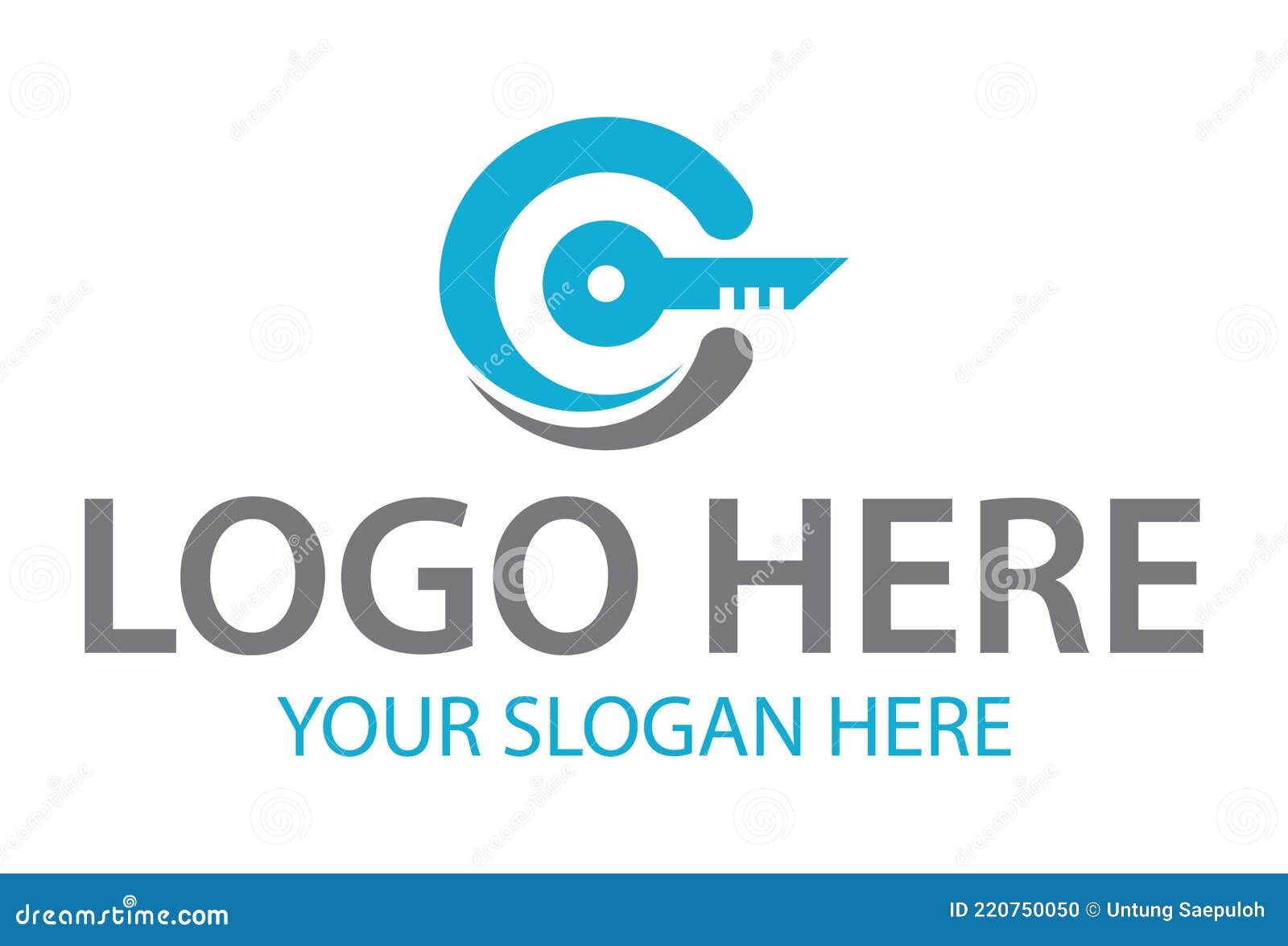 Blue Color Simple Key and Circle Logo Design Stock Vector ...