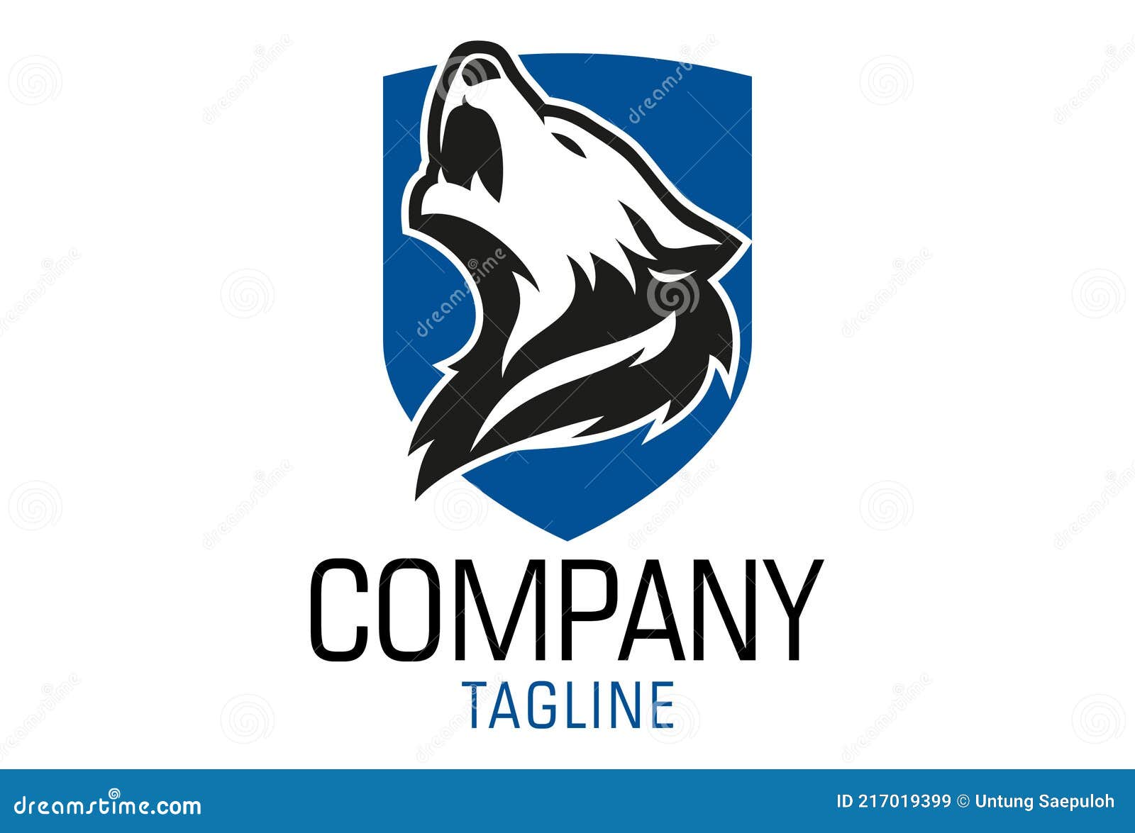 Wolf Shield Logo. Wolf Security Shield Logo Design Concept Template Cartoon Vector ...