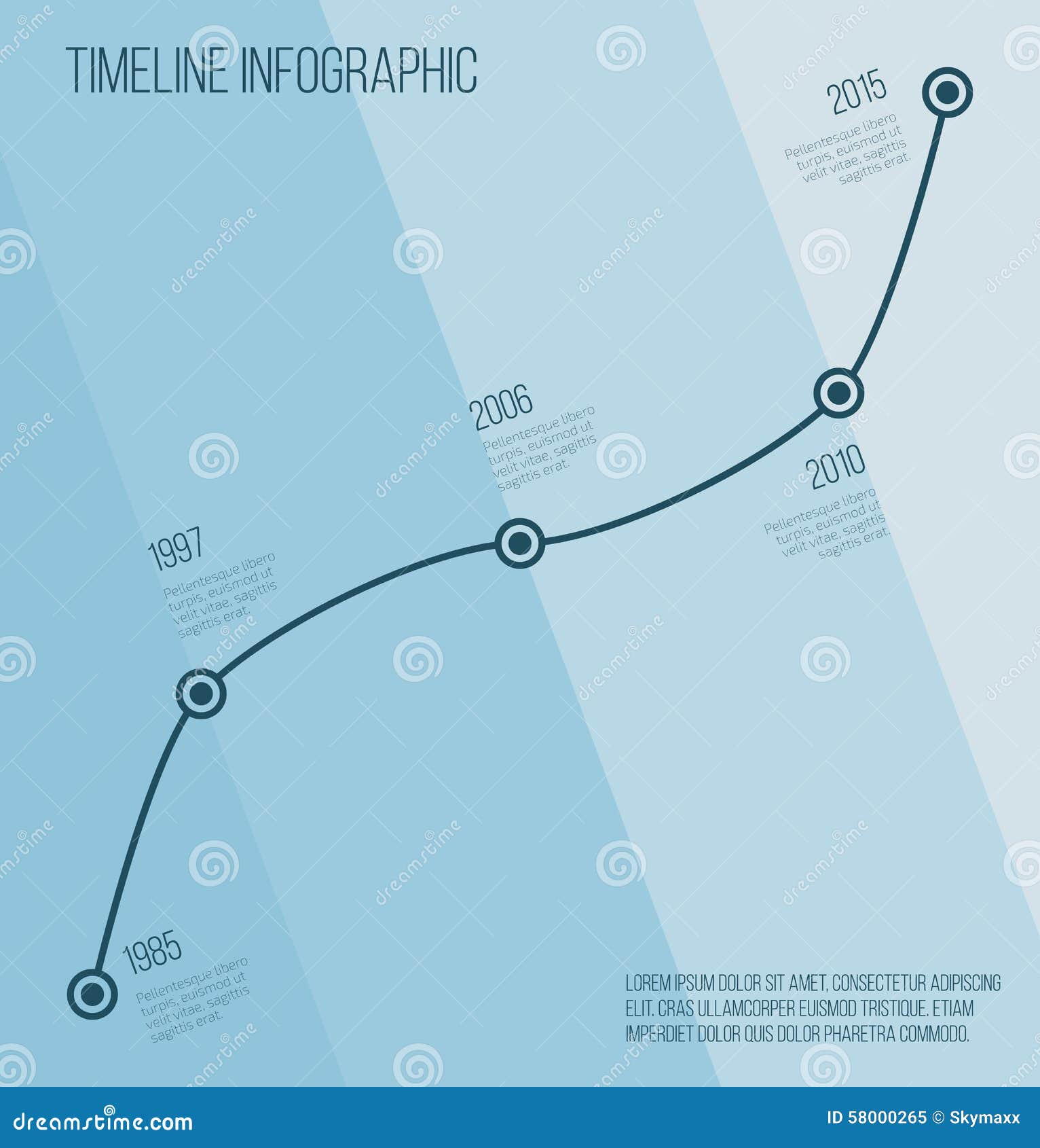 Flat Blue Diagonal Timeline Infographic Stock Vector - Illustration of ...
