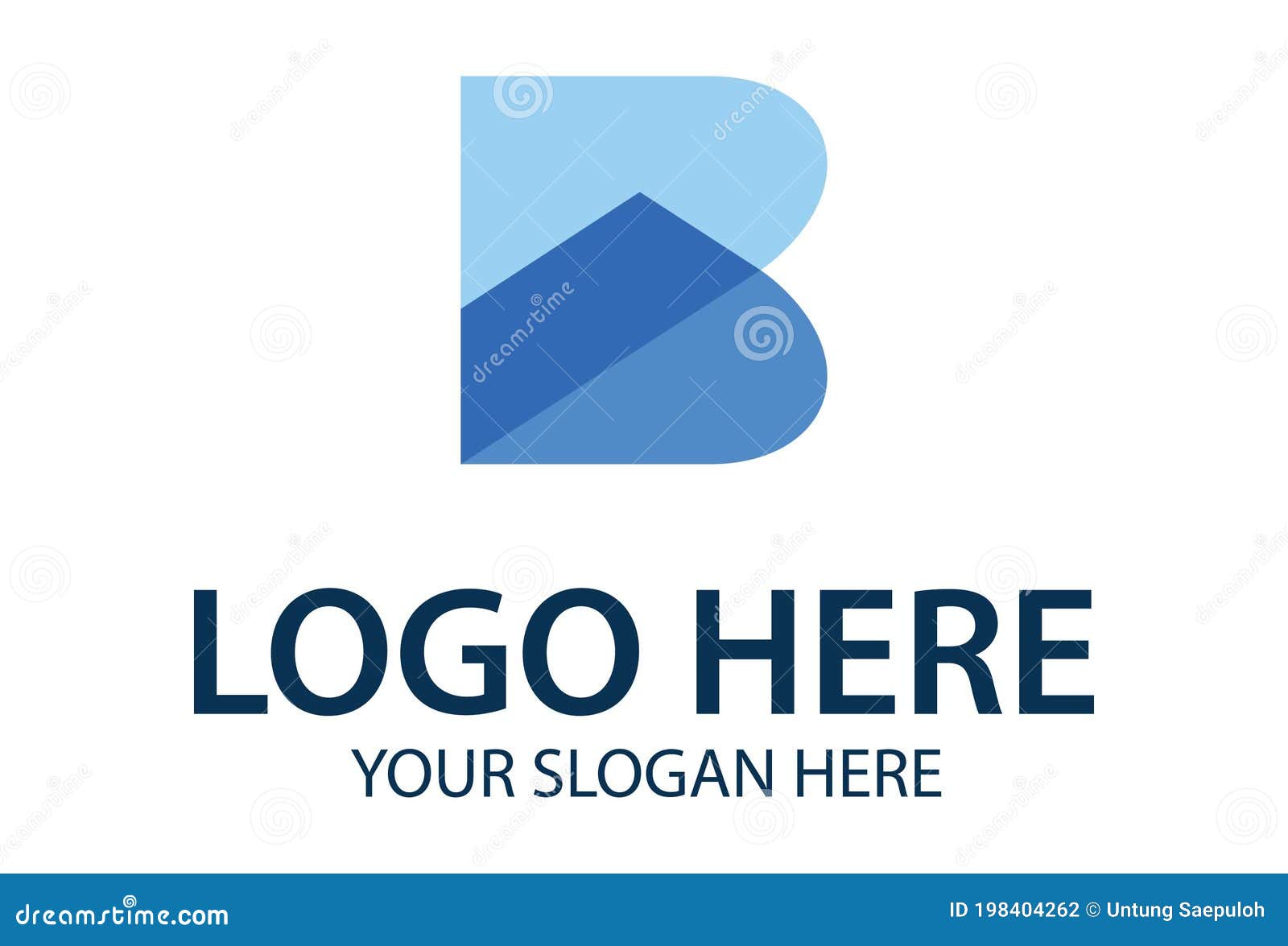 Blue Initial Letter B Overlapping Logo Design Stock Vector ...