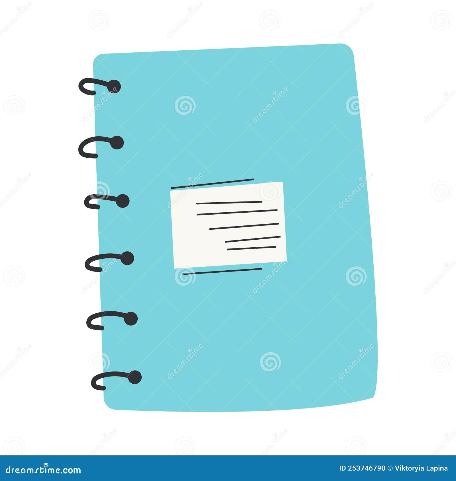 Flat Blue Notebook Icon for School, Vector Illustration. Stock Vector ...