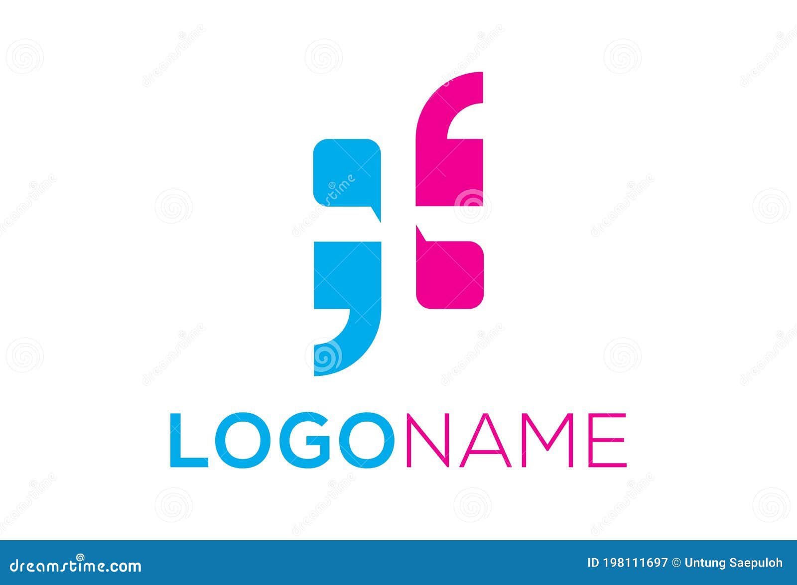 Blue and Red Square Bubble Chat Box Logo Design Stock Vector ...