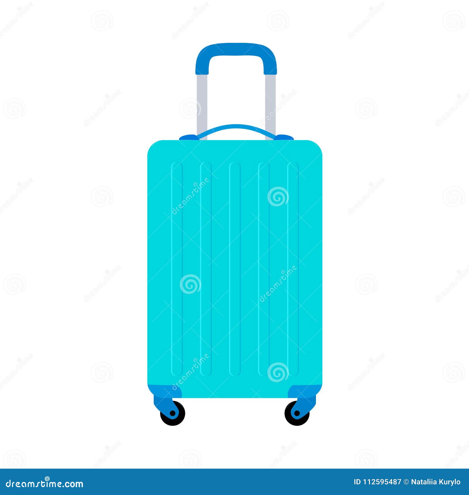 A Flat Blue Suitcase, on a White Background. Stock Vector ...