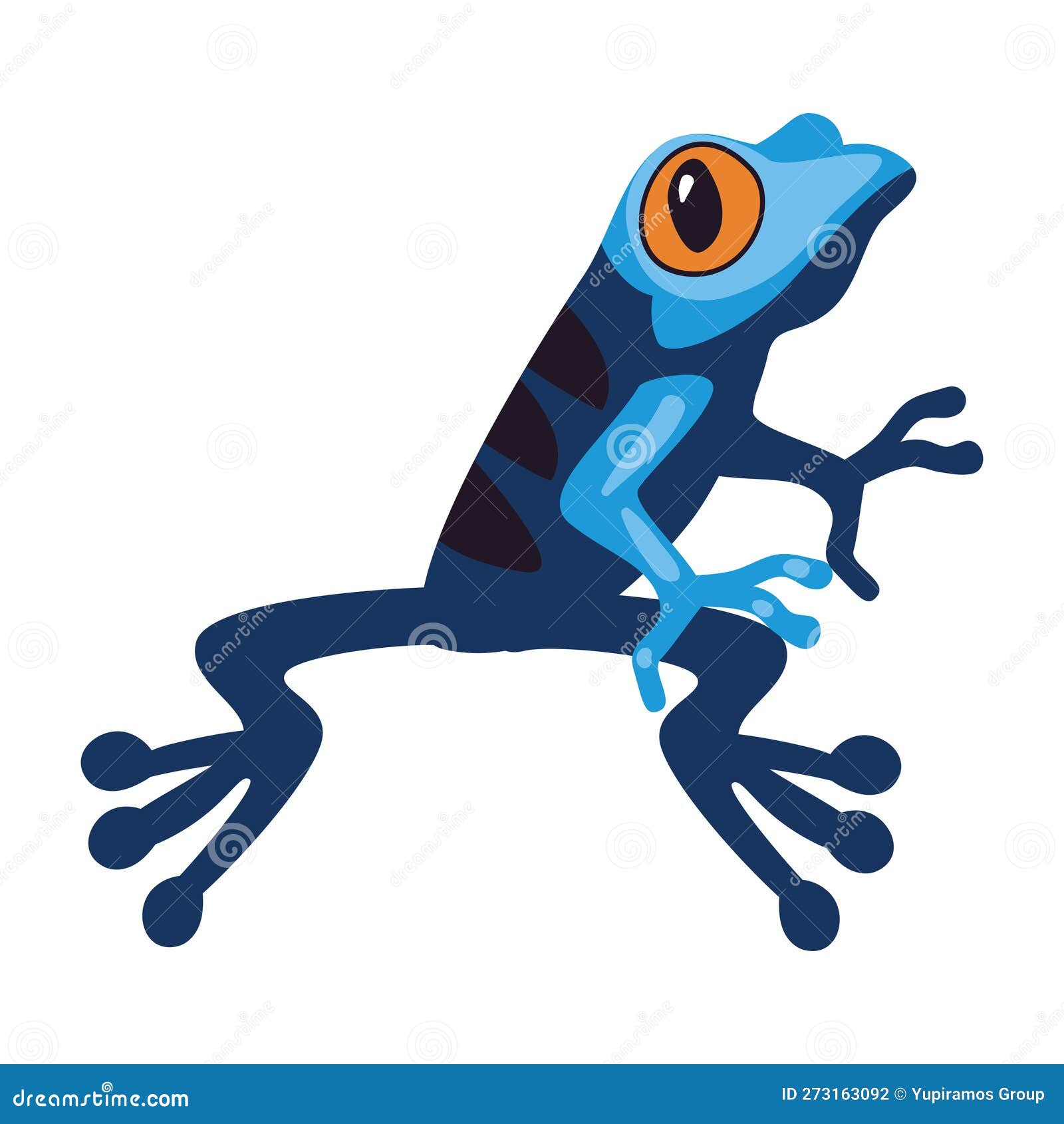 Flat blue toad stock vector. Illustration of jump, mascot - 273163092
