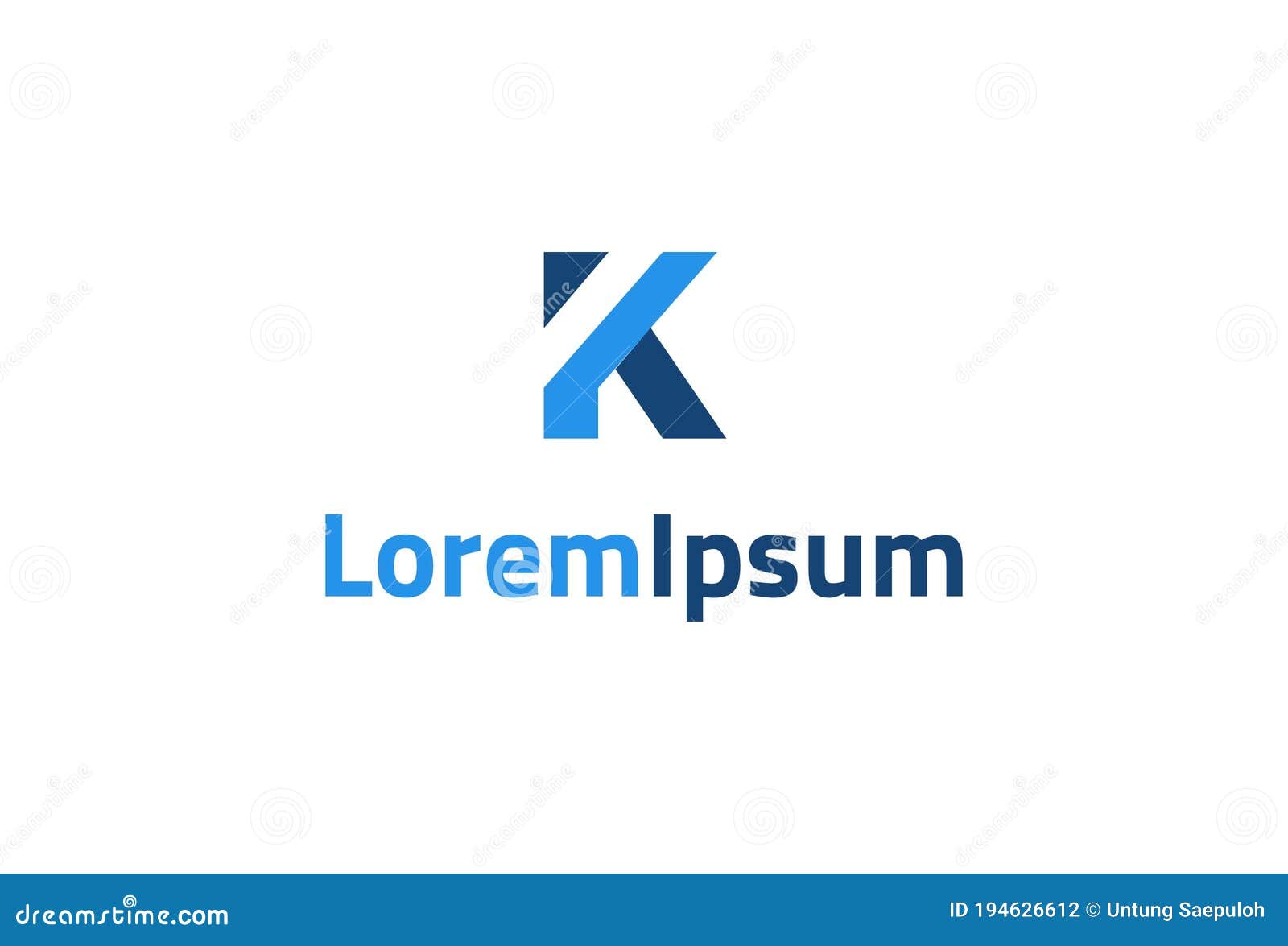 Blue Triangle Initial Letter K App Logo Icon Design Stock Vector ...