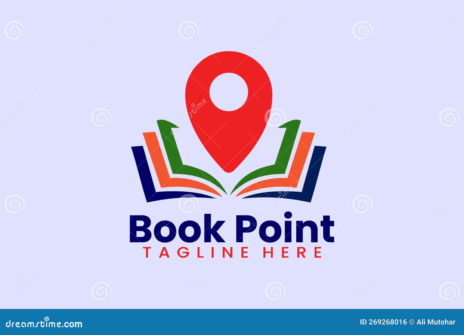 Flat Book Point Logo Template Vector Illustration Stock Vector ...