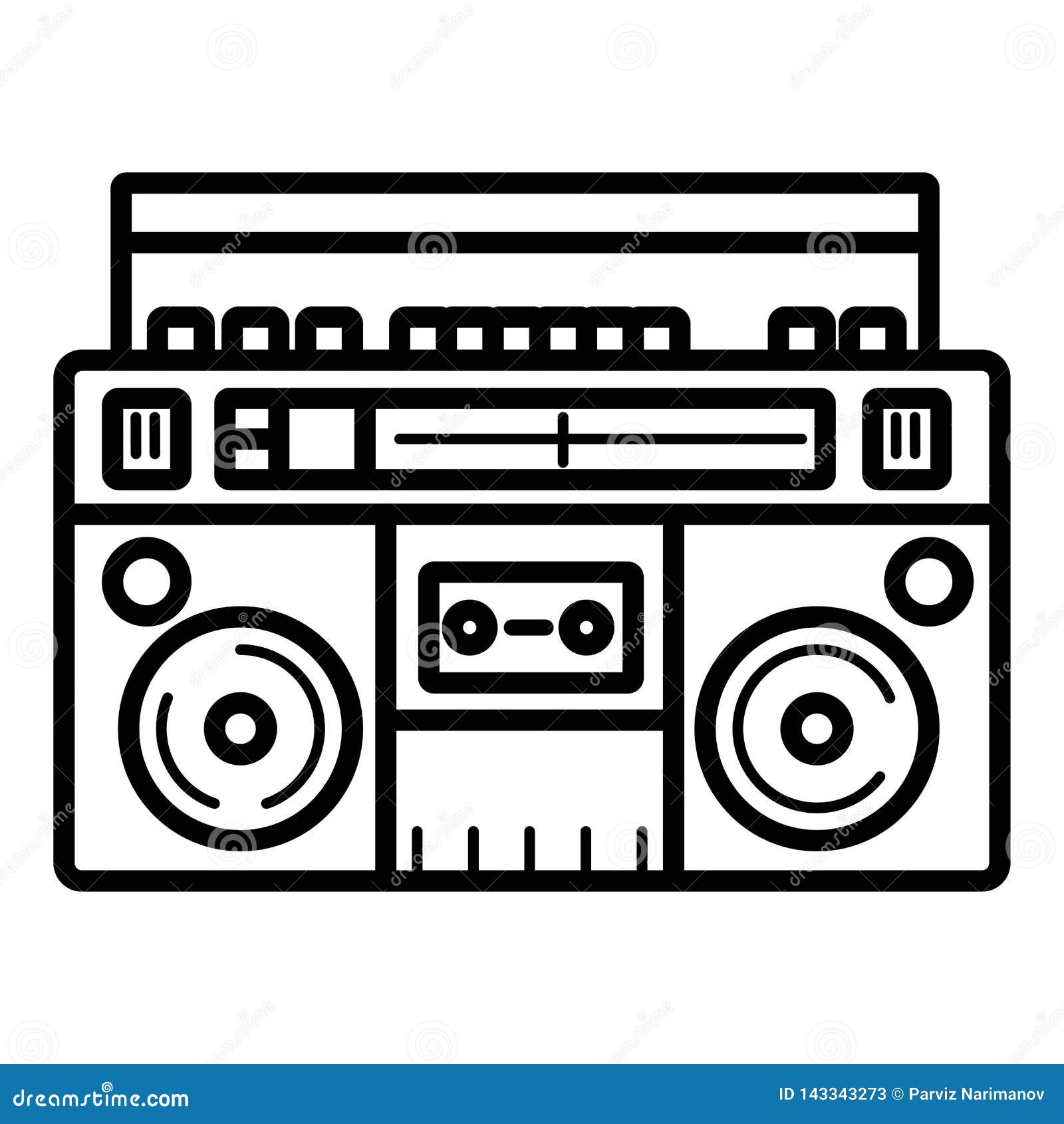 Boombox Icon. Trendy Modern Flat Linear Vector Boombox Icon On W ... Boombox Icon. Trendy Modern Flat Linear Vector Boombox Icon On W ...