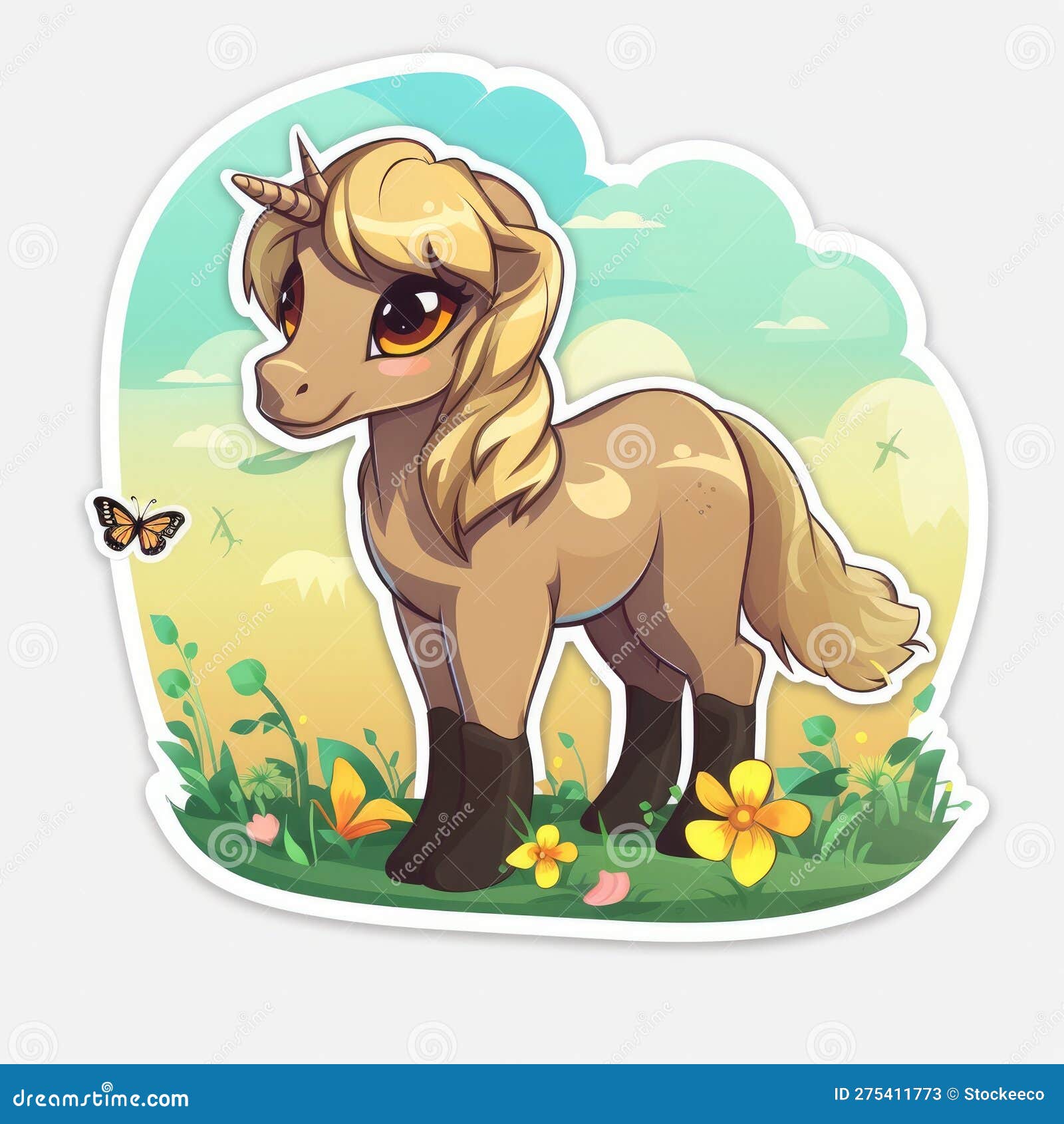 Flat Border Sticker with Clear Edge and High Contrast Stock ...