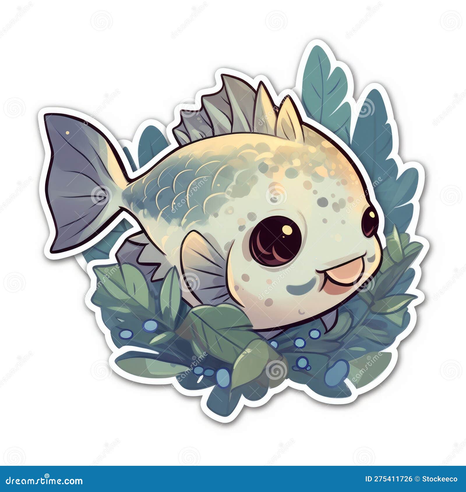 Cute Halibut Flounder Flatfish Vector Illustration Isolated On White ...