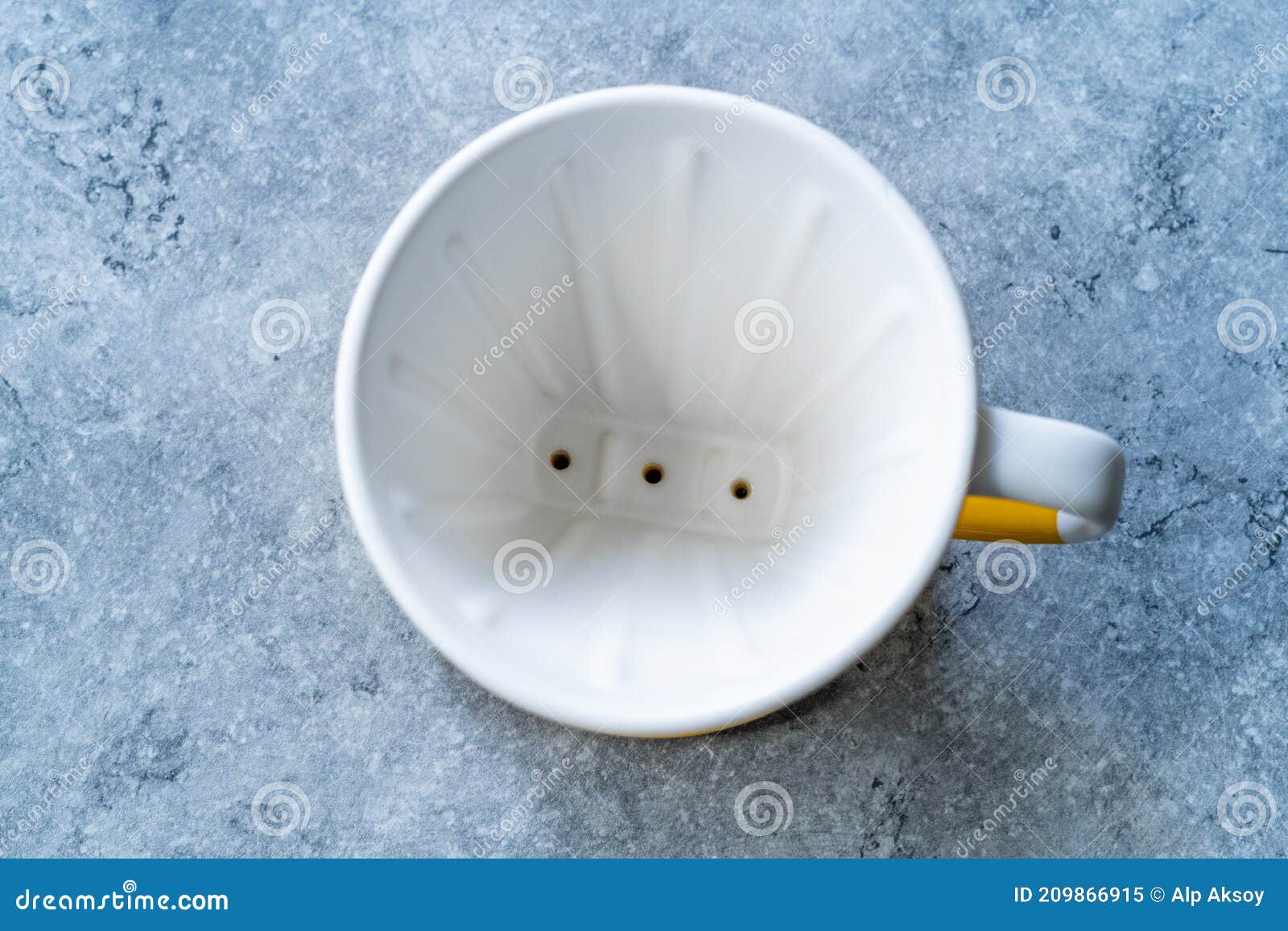 Flat Bottom Coffee Dripper with Three Holes Ceramic Made Stock Image ...
