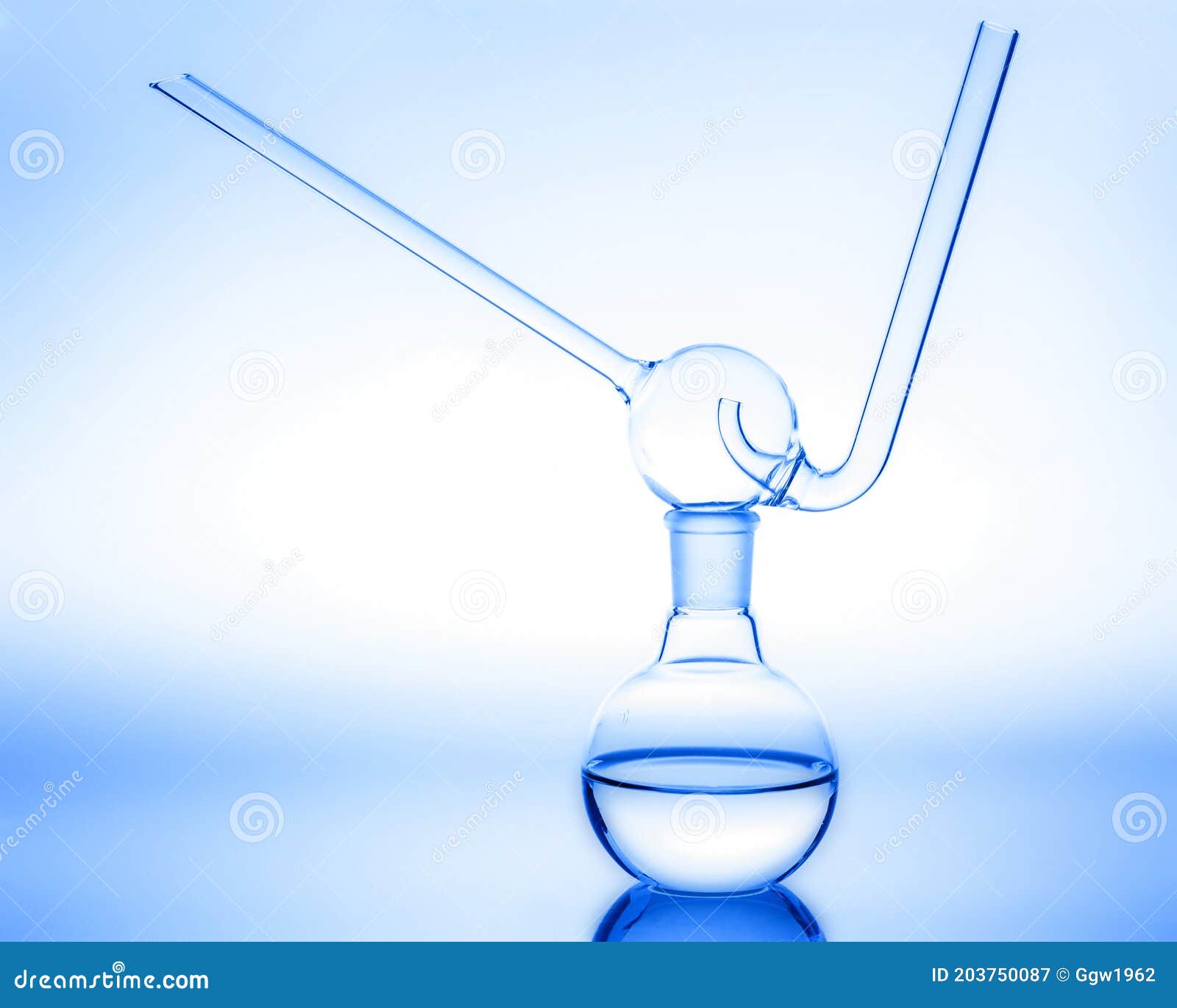 Flat Bottom Flask and Distillation Bulb Stock Image - Image of closeup ...