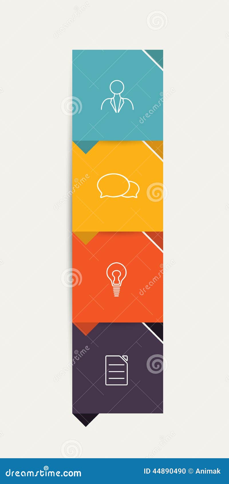 Flat Box Diagram for Infographics. Stock Vector - Illustration of board ...