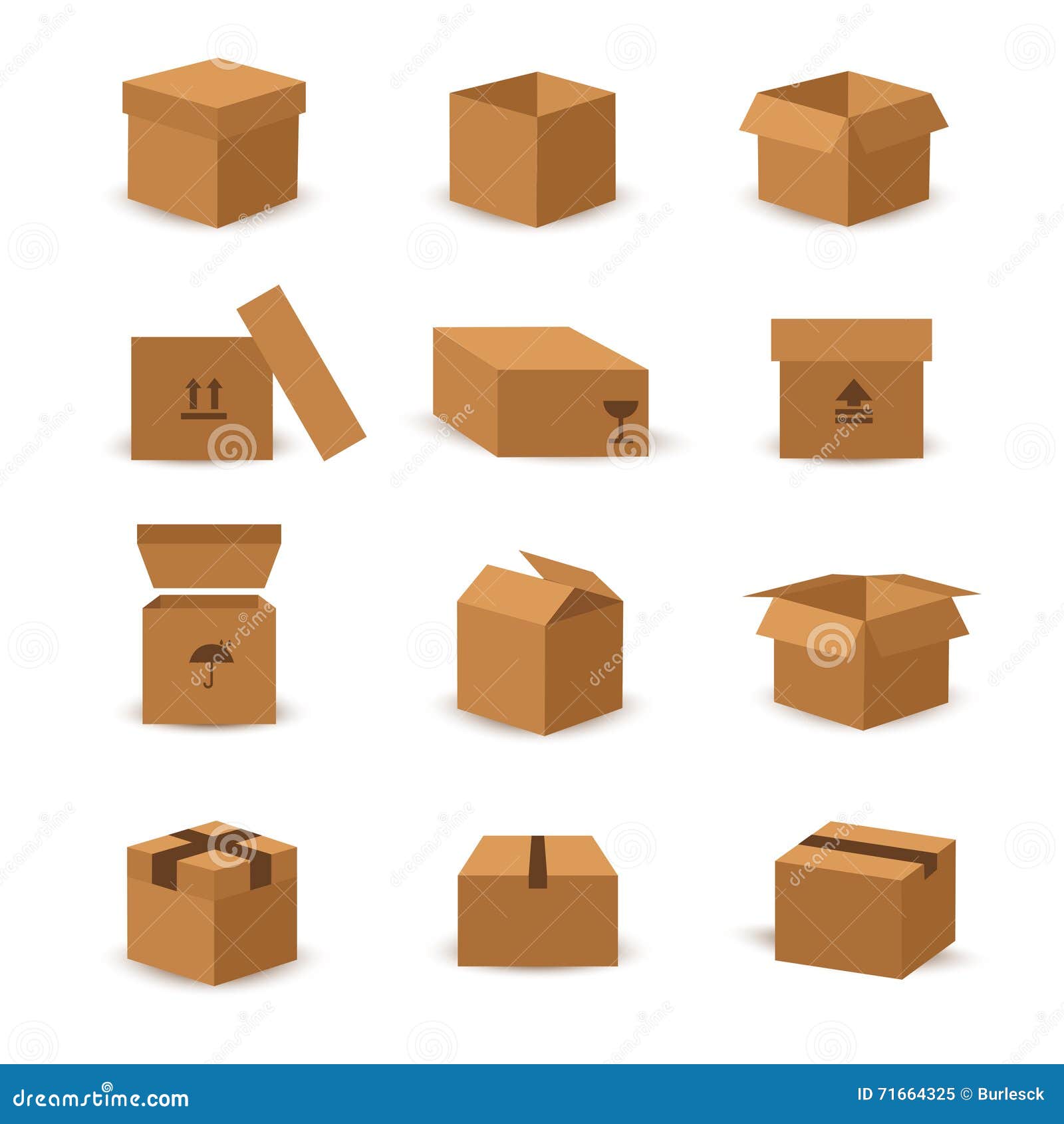 Flat Box and Packing Vector Icon Stock Vector - Illustration of object ...