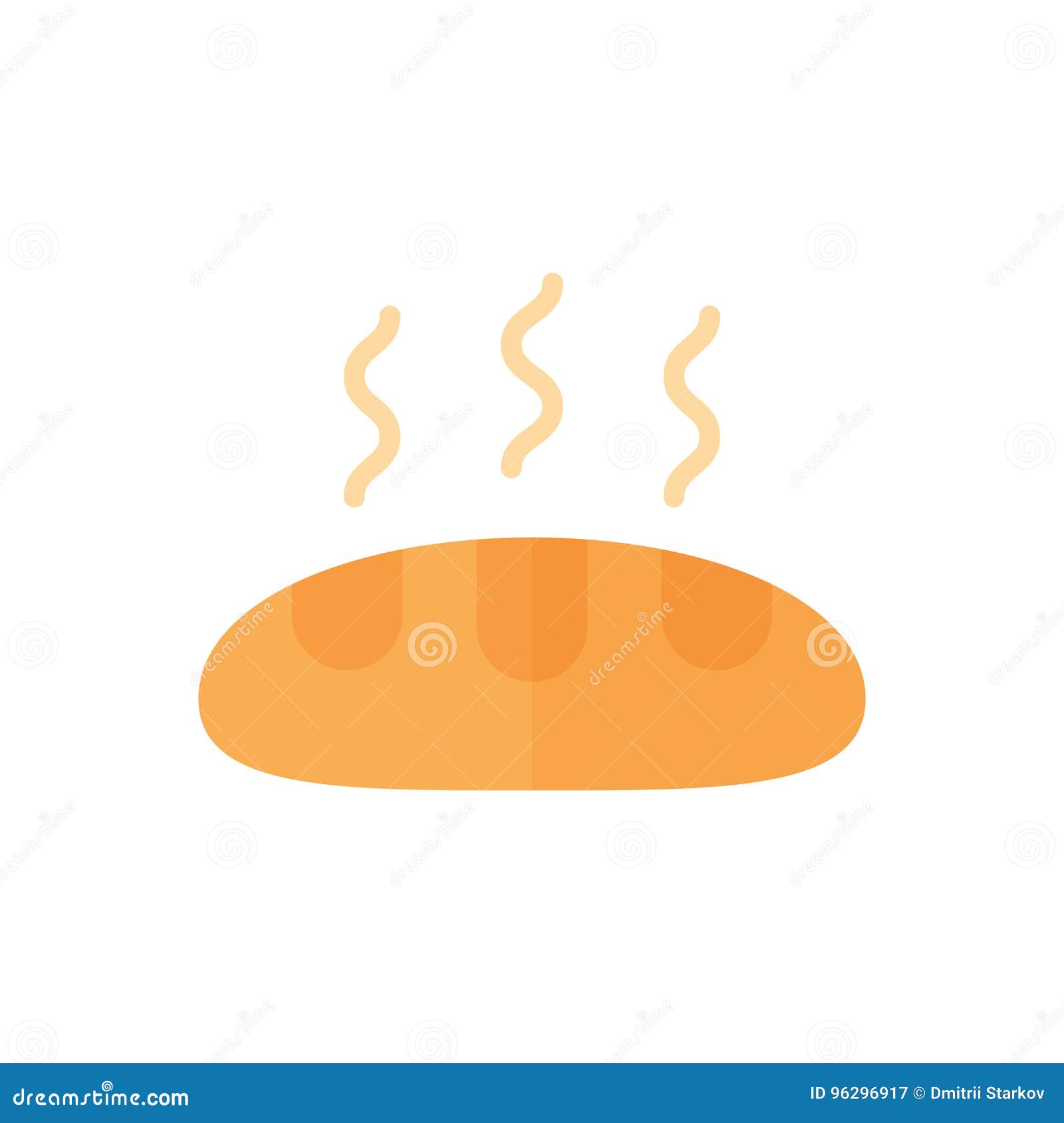 Flat bread icon stock vector. Illustration of abstract - 96296917