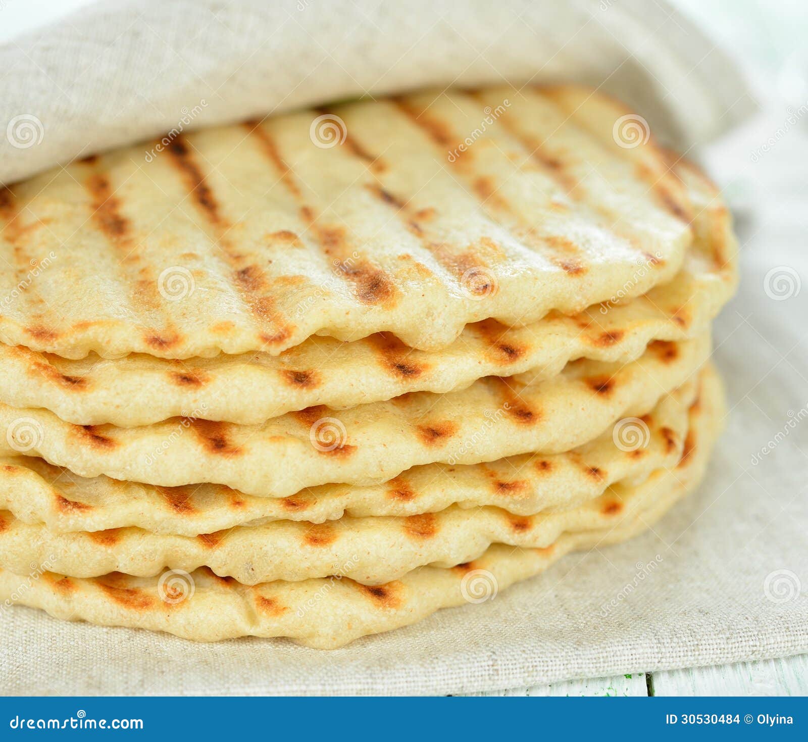Flat bread stock photo. Image of roasted, crumpet, dough - 30530484