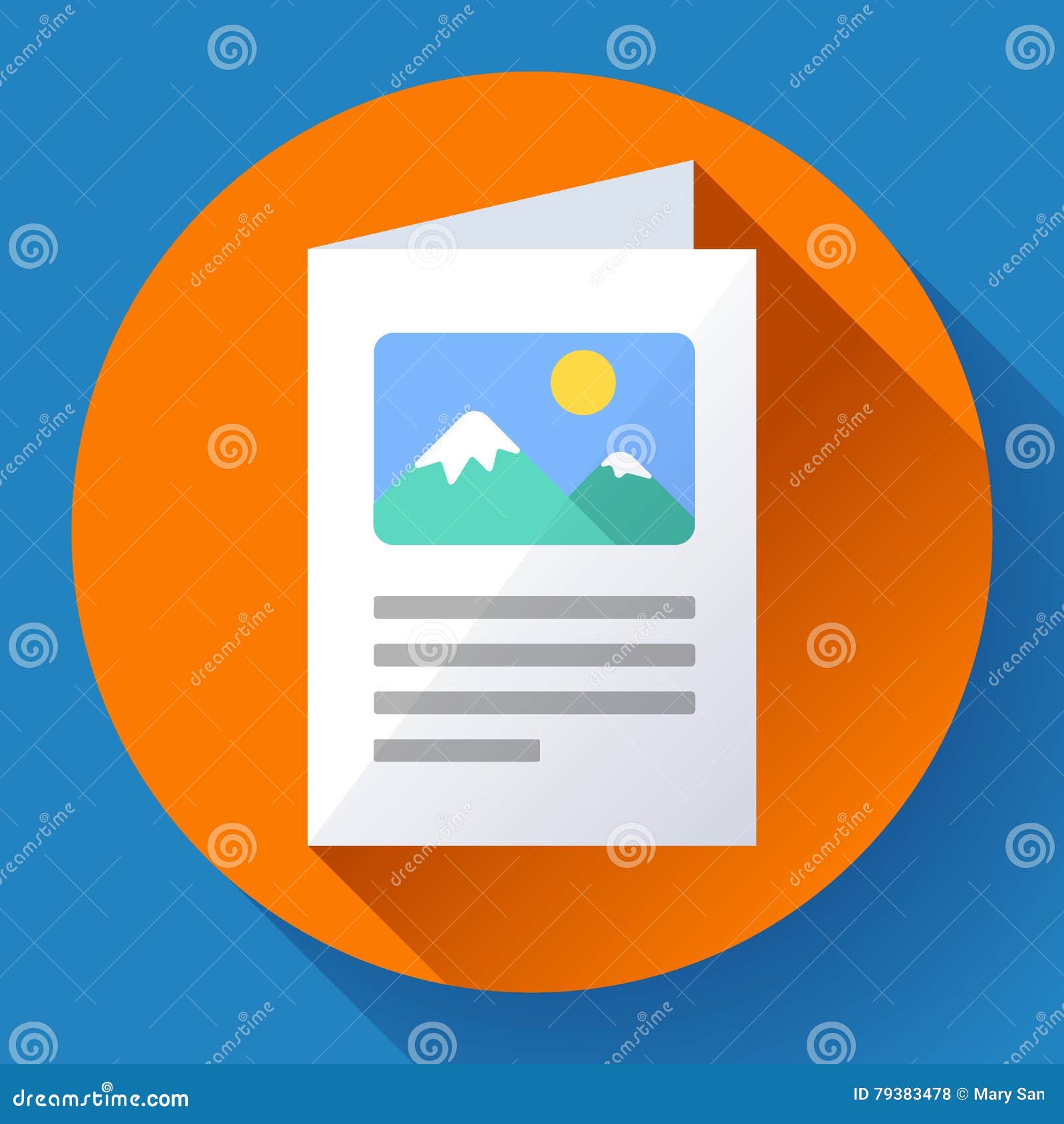 Flat Brochure Vector Icon stock vector. Illustration of file - 79383478