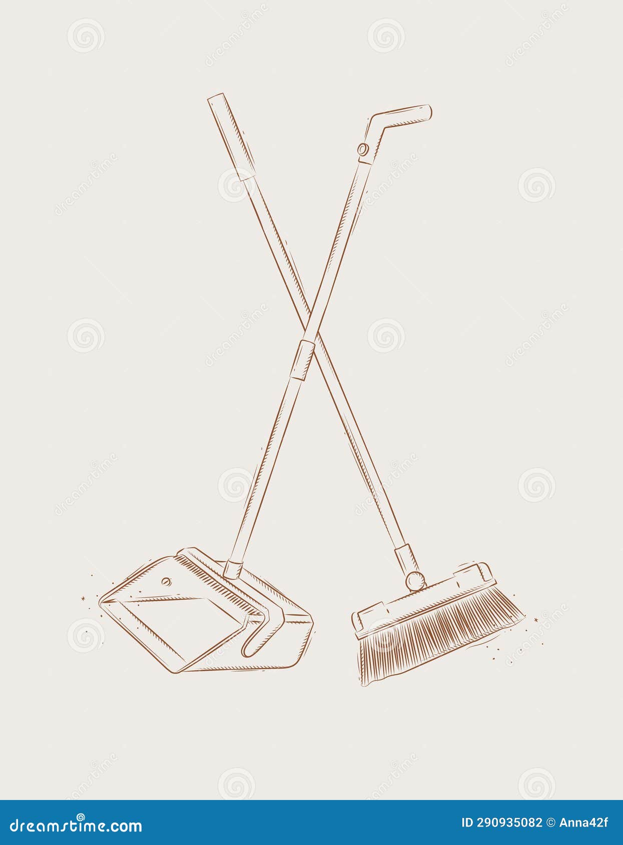 Flat Broom And Dustpan Composition Vector Illustration | CartoonDealer ...