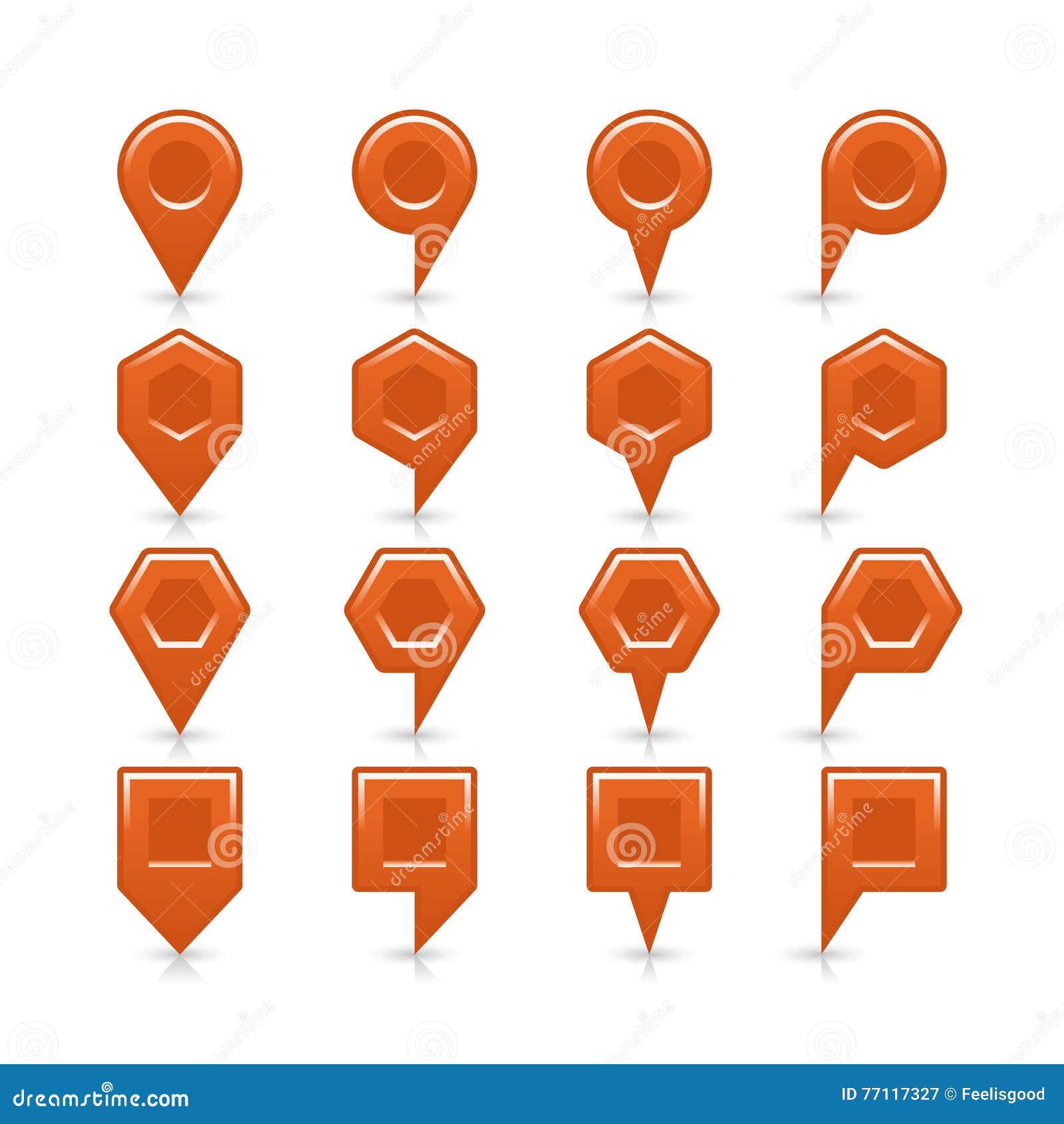 Flat Brown Color Map Pin Sign Location Icon Stock Vector - Illustration ...