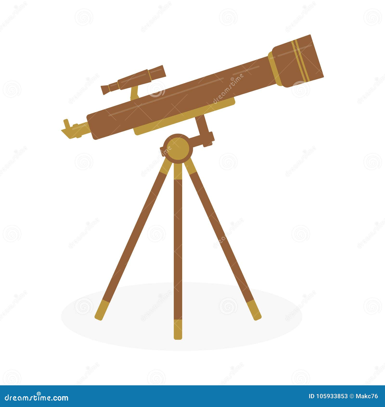 Telescope on White Background Stock Vector - Illustration of background ...