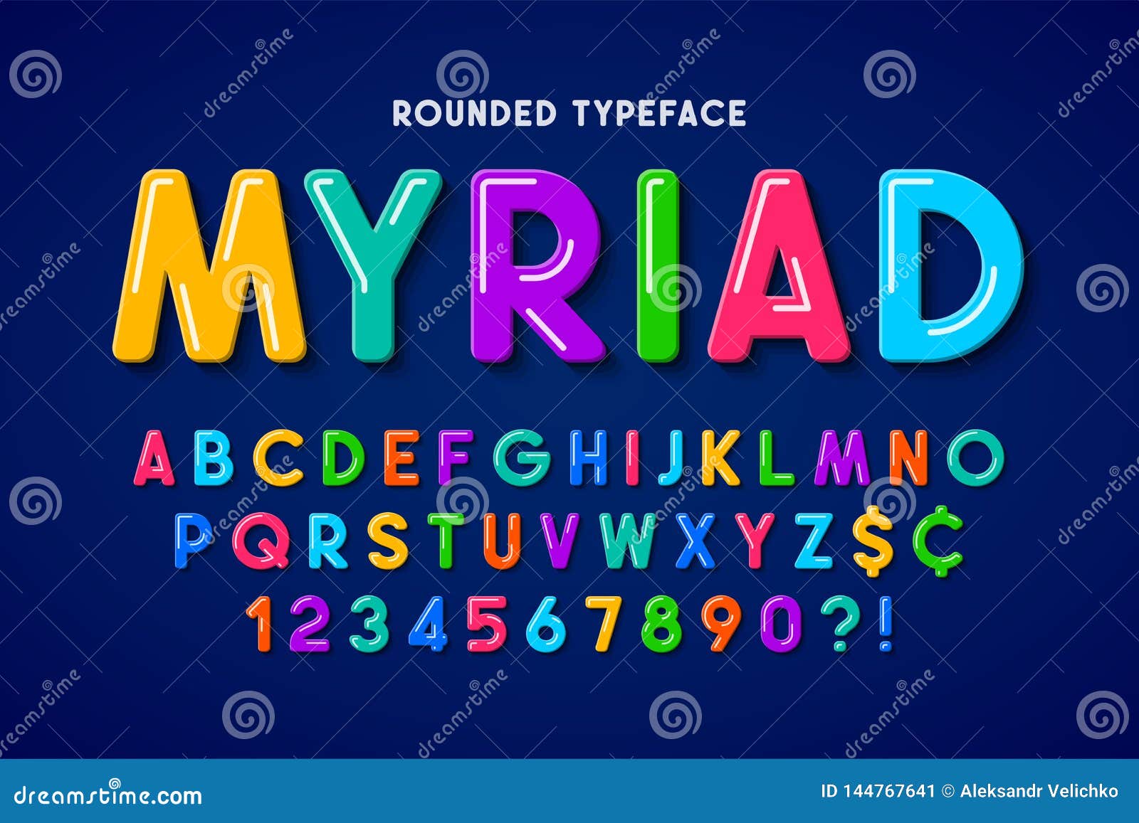 Colorful Alphabet Letters A, B, C. Phonics Flashcard. Cartoon Vector ...