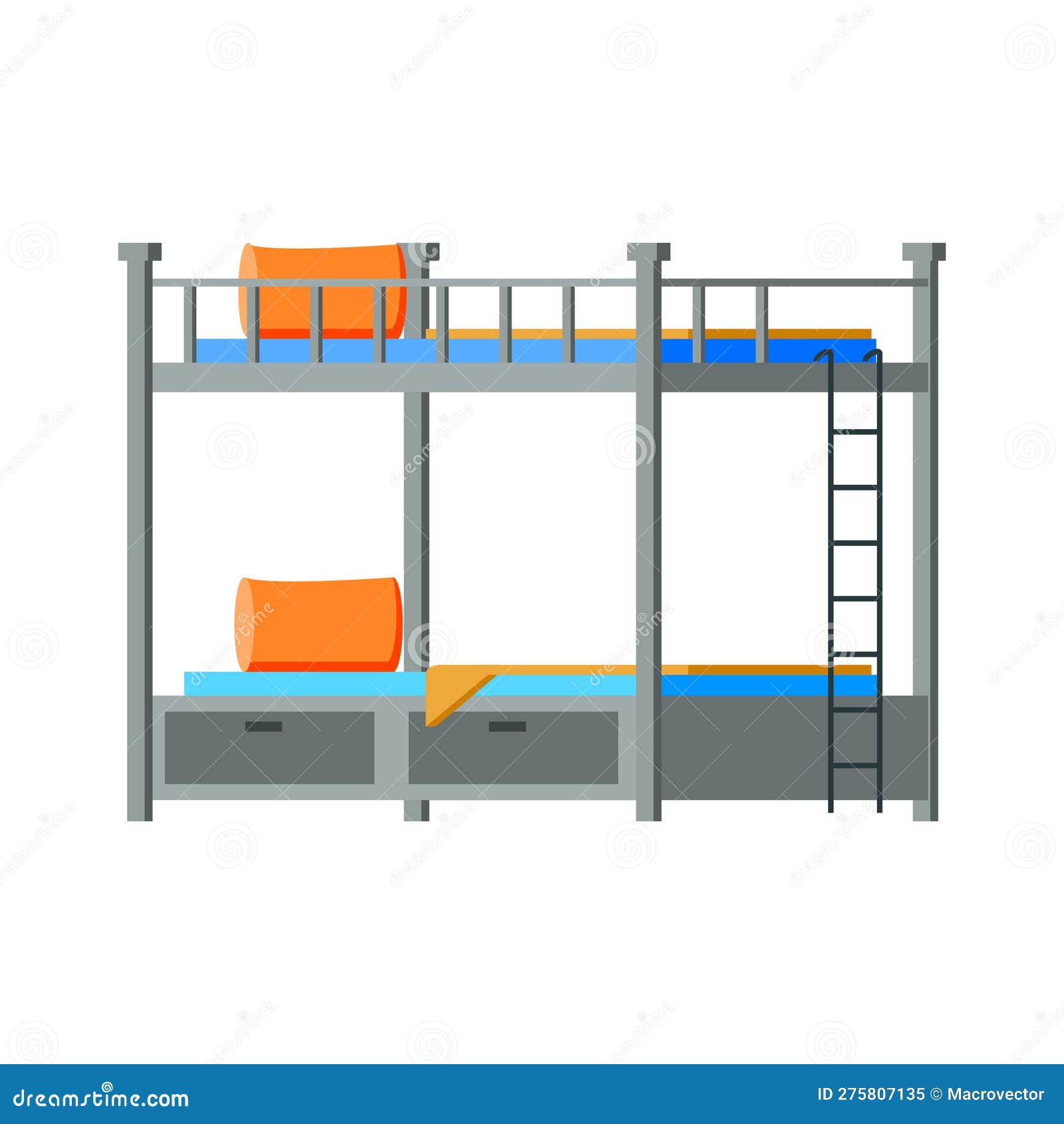 Flat Bunk Bed Cartoon Vector | CartoonDealer.com #275807135