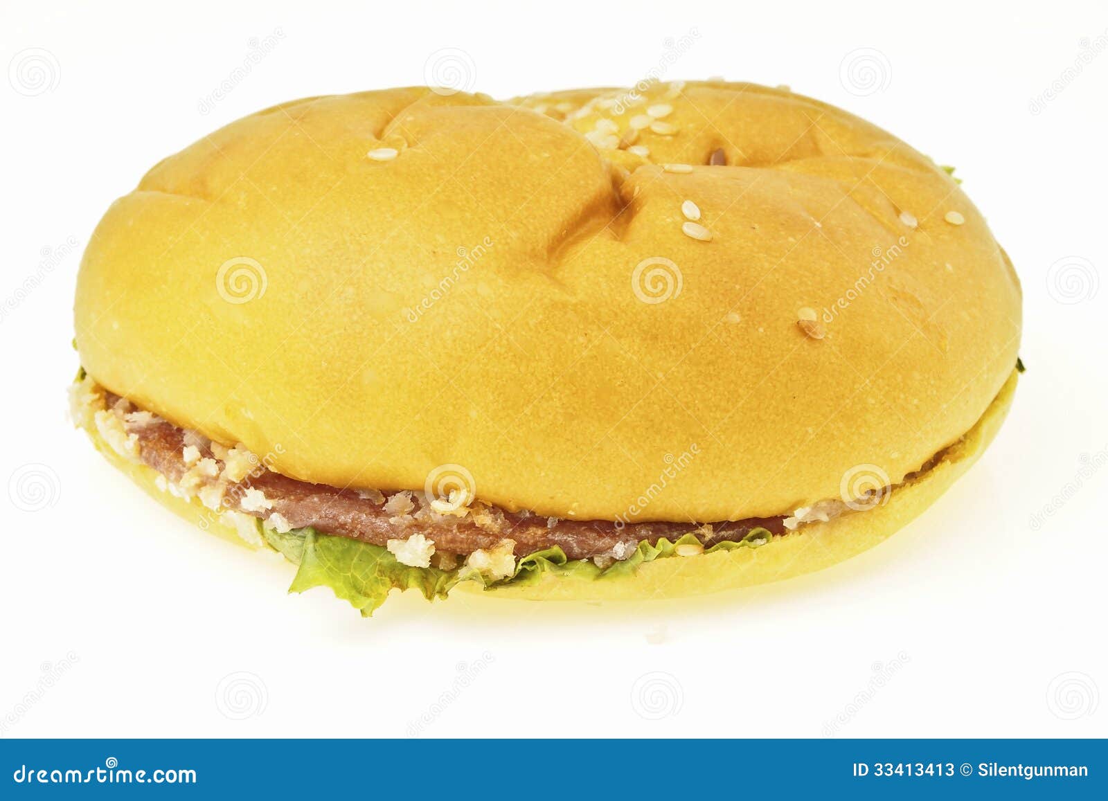 Flat burger bun stock image. Image of studio, flat, fastfood - 33413413