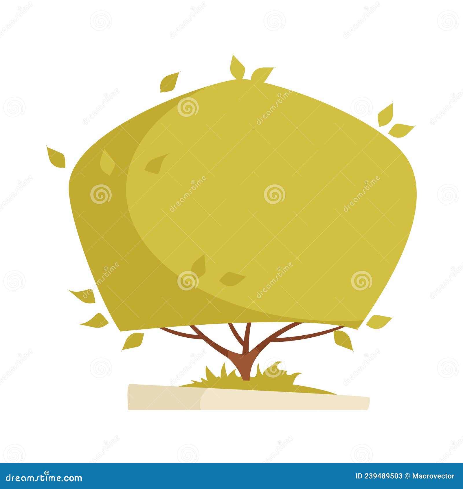 Flat Bush Illustration stock vector. Illustration of wood - 239489503