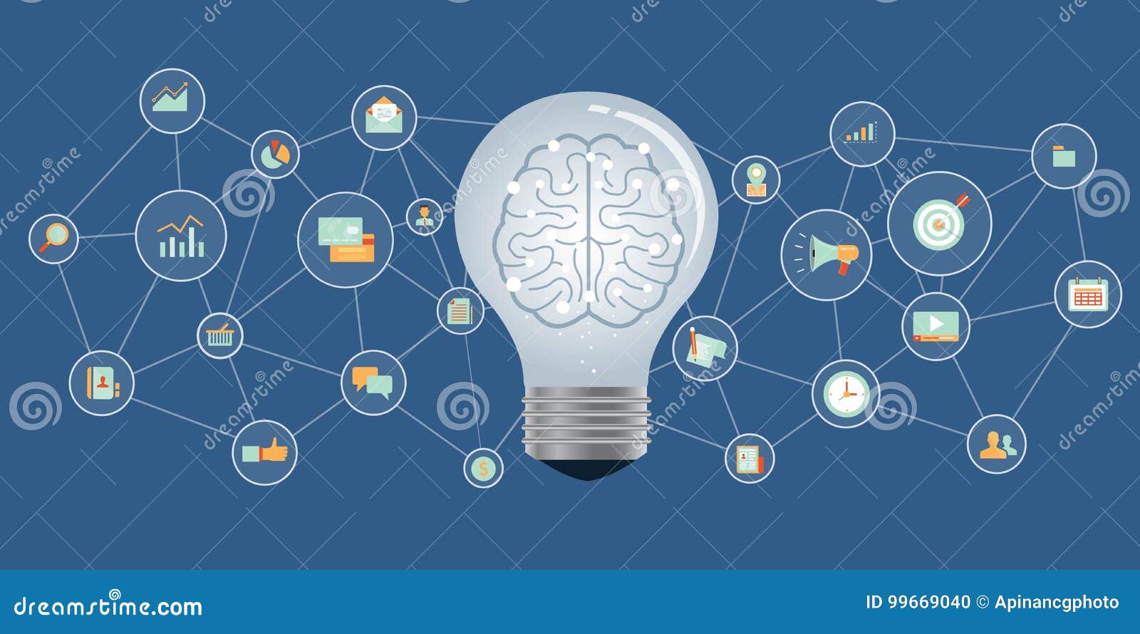 Flat Business Brainstorming Creative Thinking Stock Vector ...