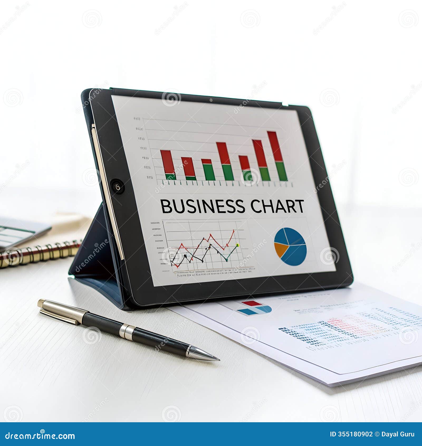 "Business Chart Illustration Isolated on White Background Stock ...