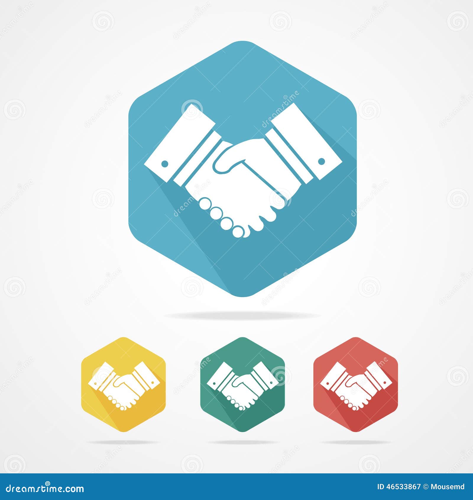 Flat Business Icon Set Handshake. Stock Vector - Illustration of ...