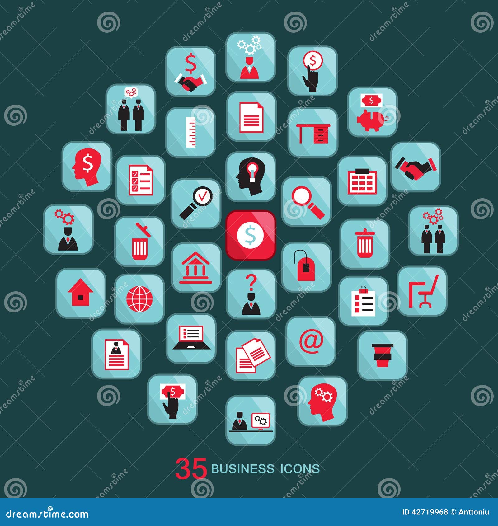 Flat Business Icons Set. Vector Illustration. Stock Vector ...