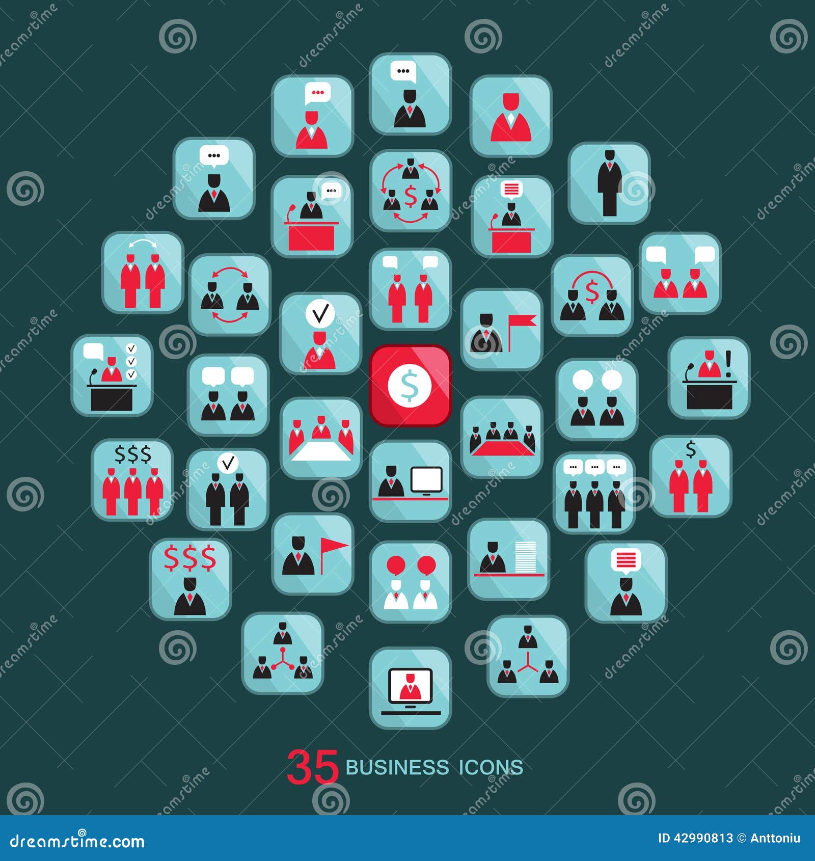 Flat Business Icons Set Vector Illustration Stock Vector - Illustration ...