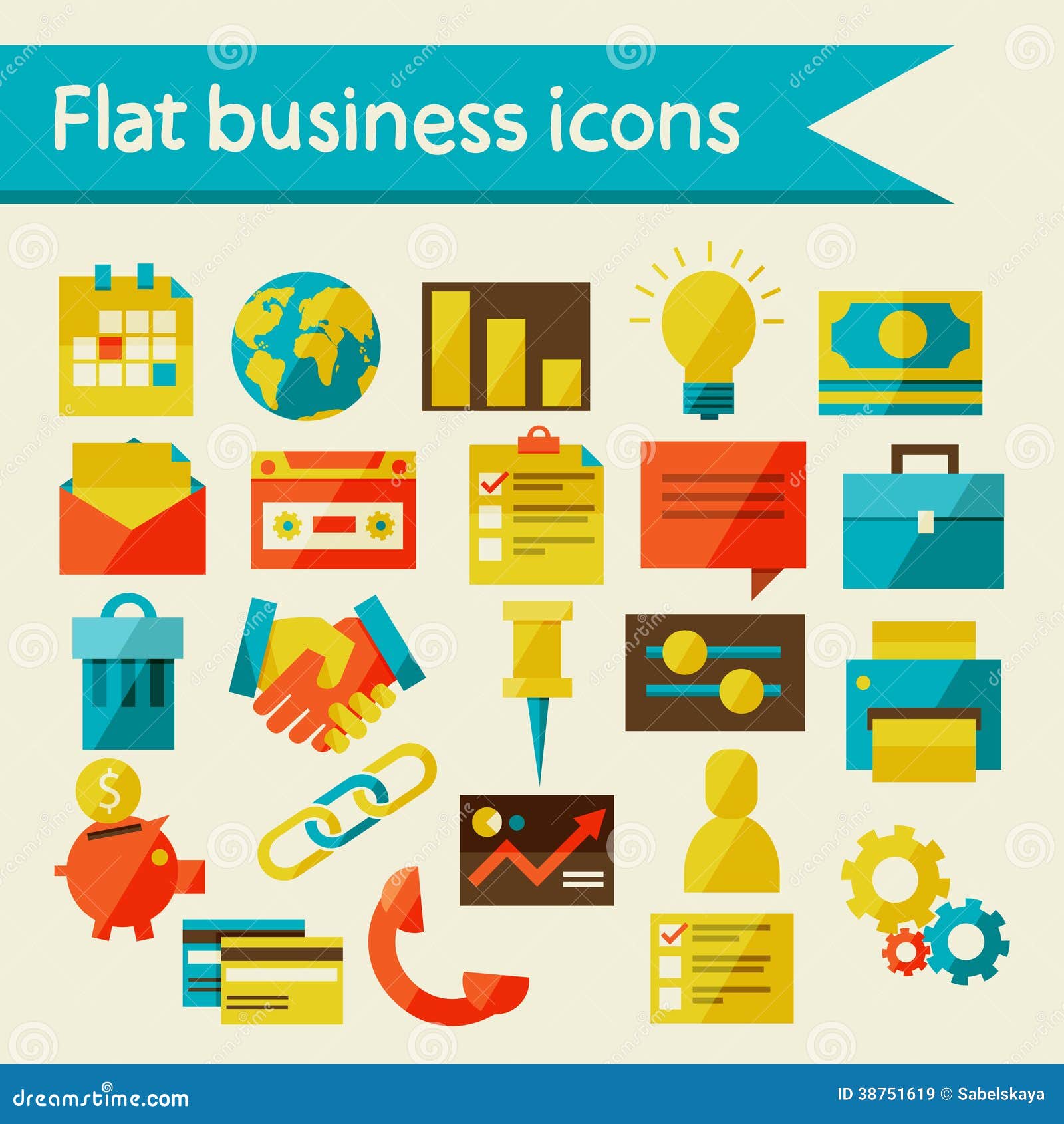 Flat business icons stock illustration. Illustration of interface ...