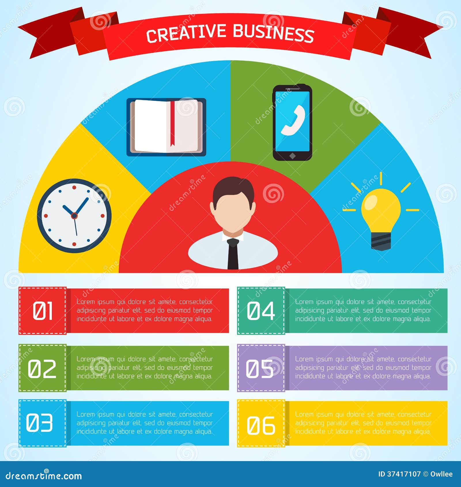 Flat Business Infographic Background Stock Vector - Illustration of ...