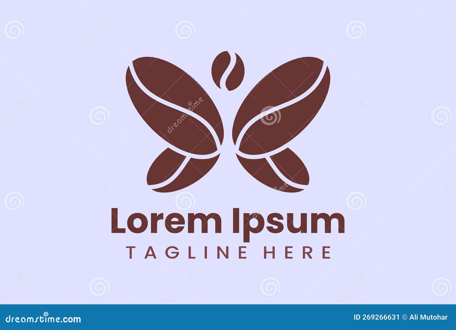 Flat Butterfly Coffee Logo Template Vector Design Stock Vector ...