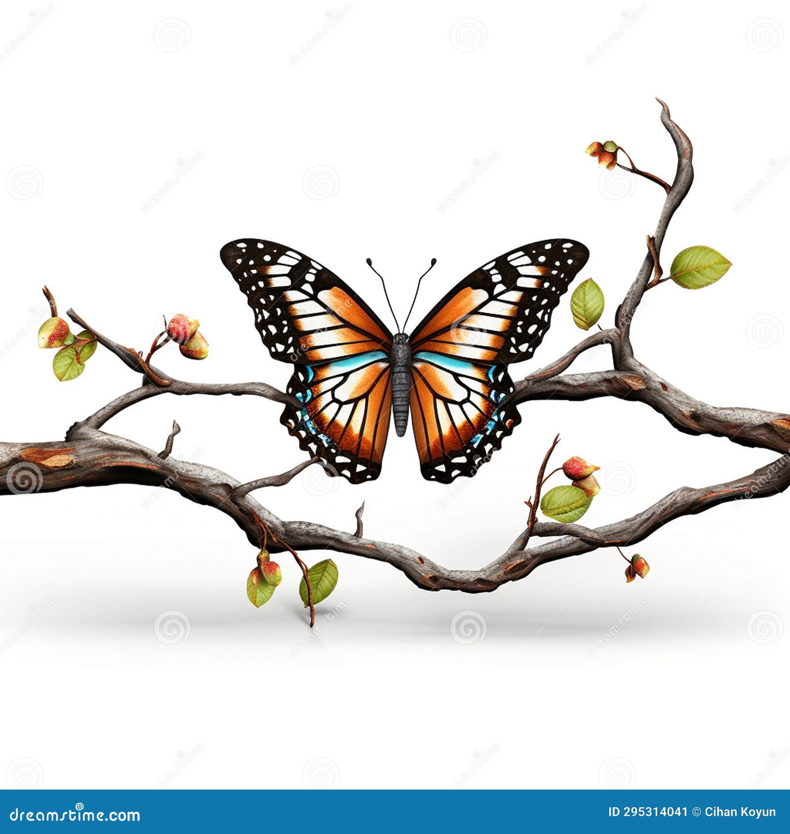 Flat Butterfly Composition Ethereal Beauty Stock Illustration ...
